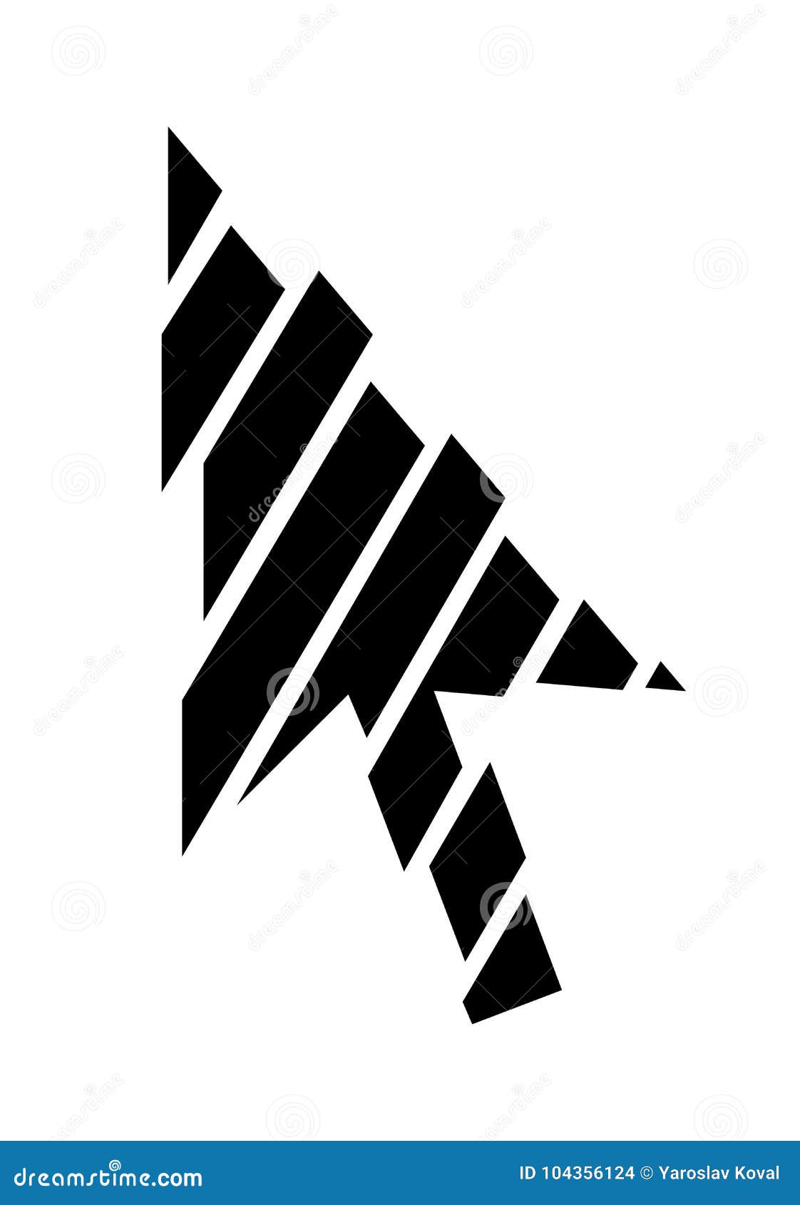Cursor Arrow from Stripes Original Vector Icon. Stock Illustration ...