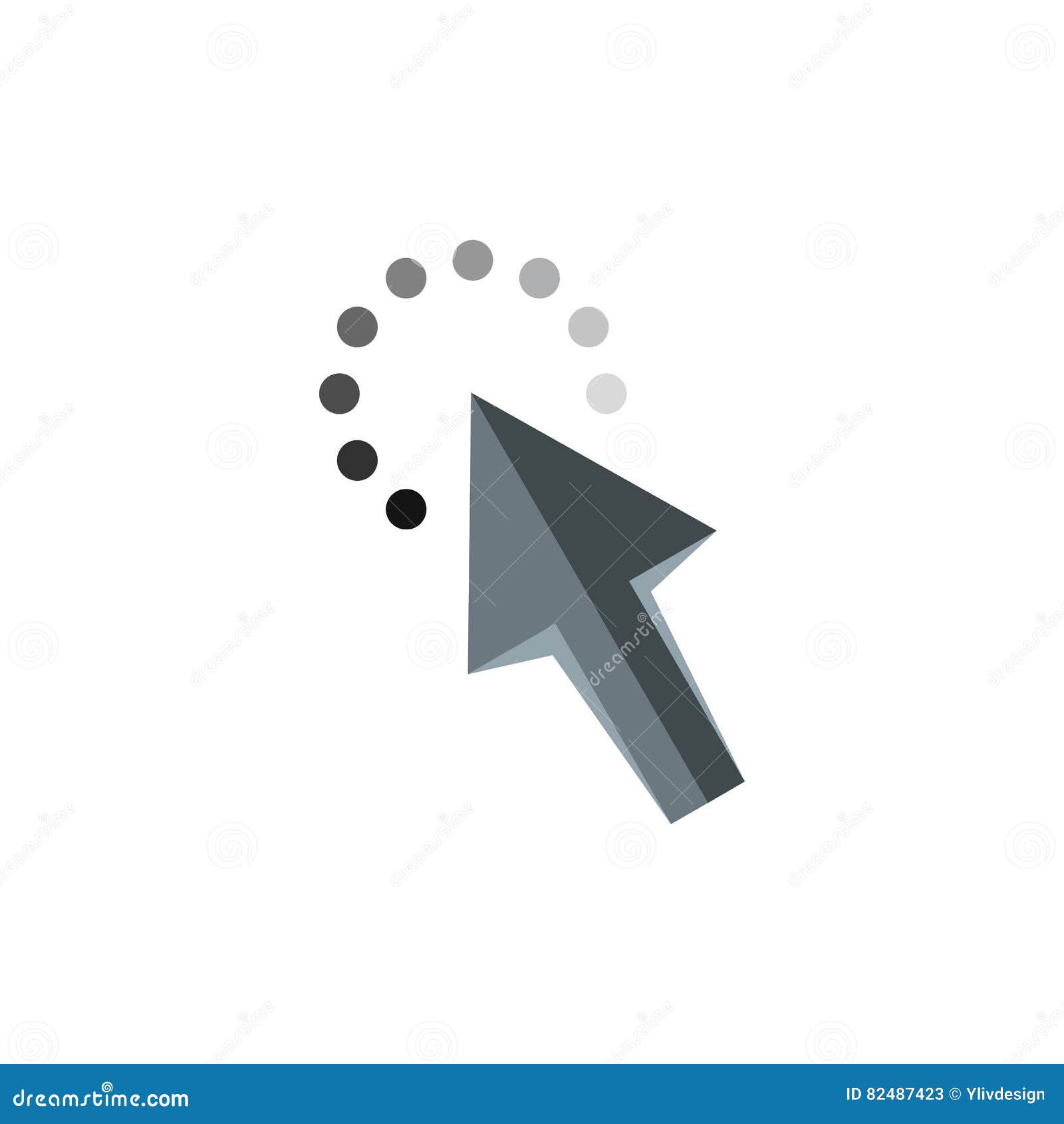 Cursor Arrow Waiting Icon, Flat Style Stock Vector - Illustration of ...