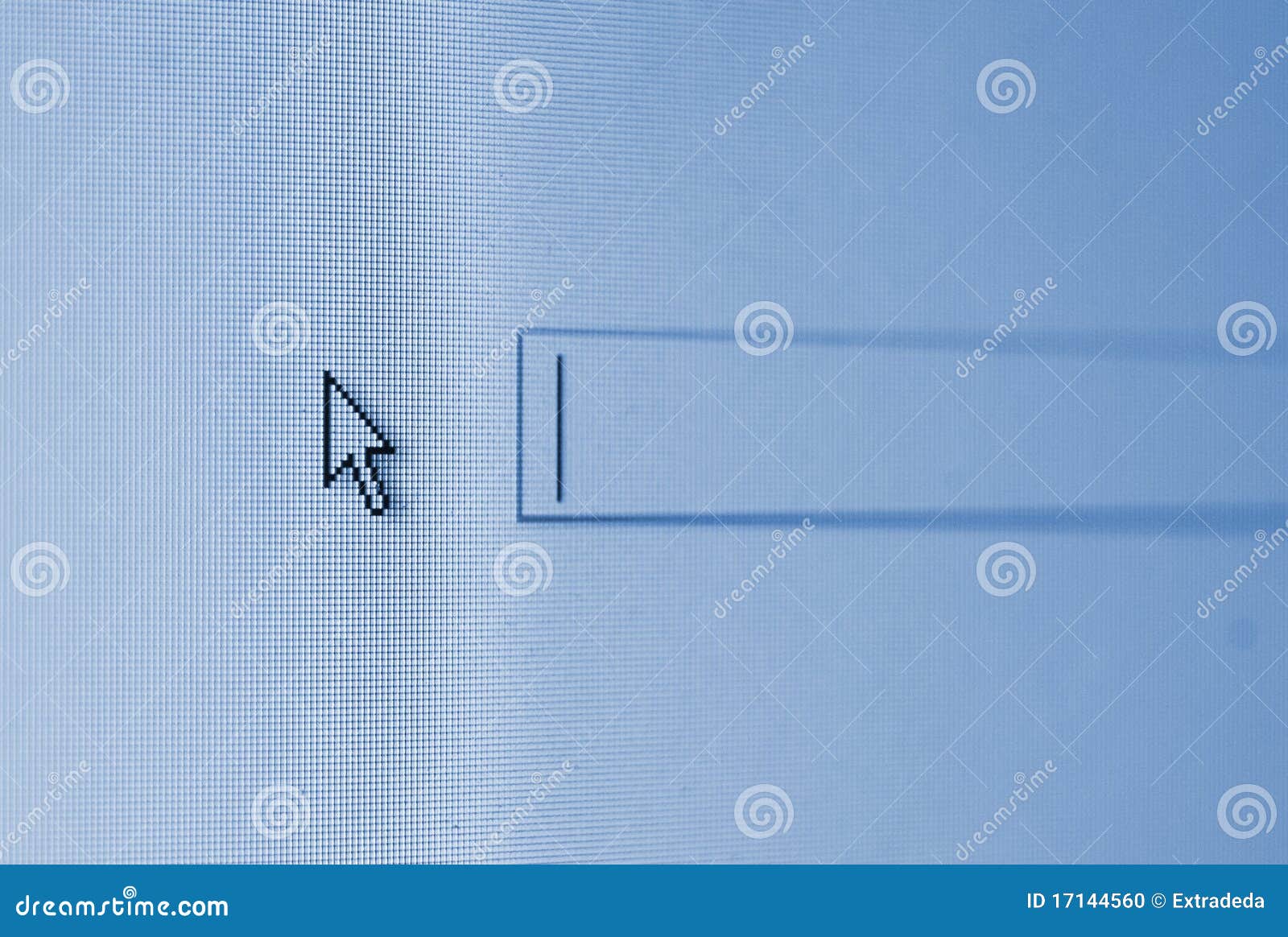 Cursor on a Blue Screen of Search Box Stock Photo - Image of connection ...