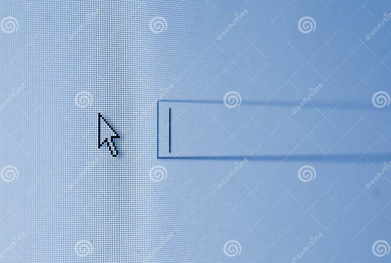 Cursor on a Blue Screen of Search Box Stock Photo - Image of connection ...