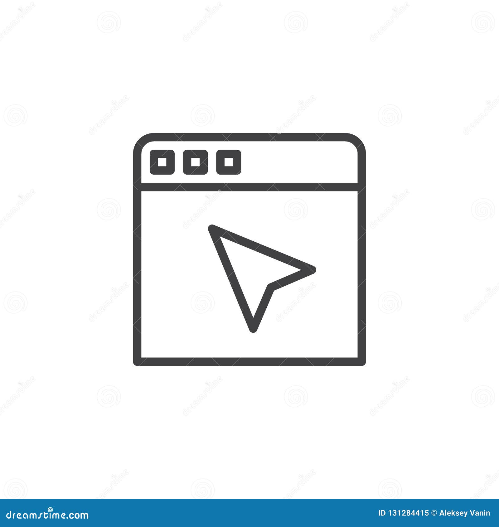 Cursor and Browser Webpage Outline Icon Stock Vector - Illustration of ...