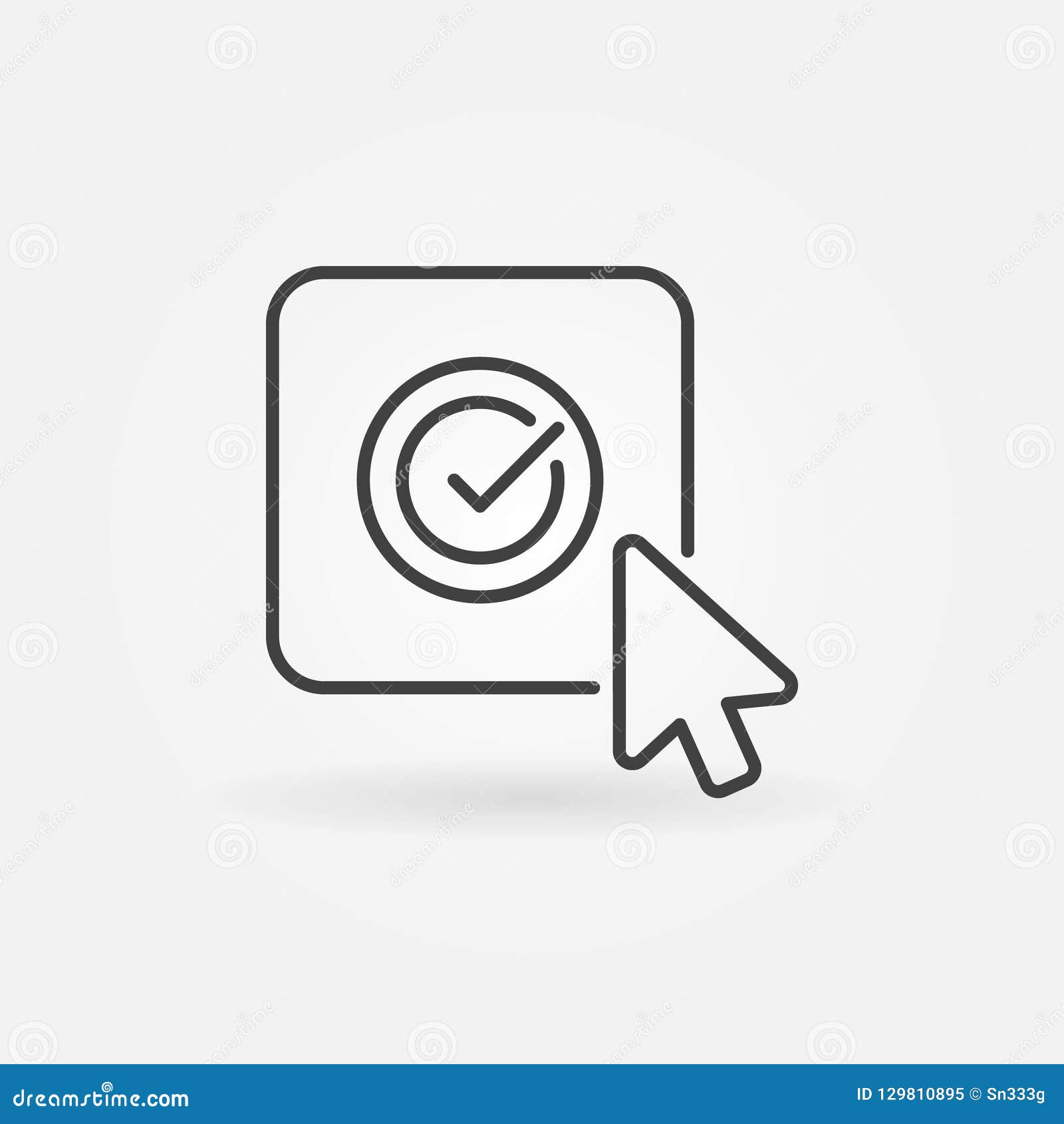 Cursor on Button with Checkmark Linear Vector Icon Stock Vector ...