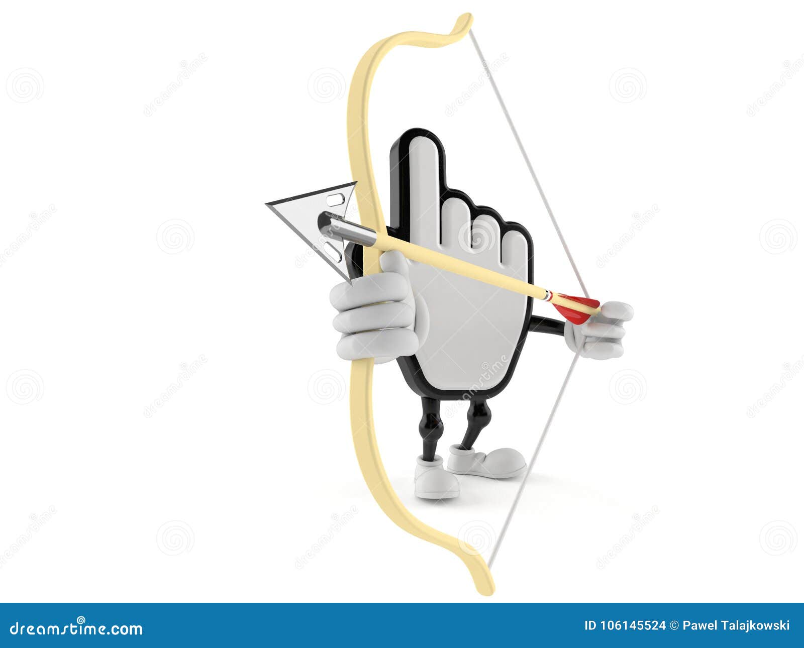 Cursor Character Aiming with Bow Stock Illustration - Illustration of ...