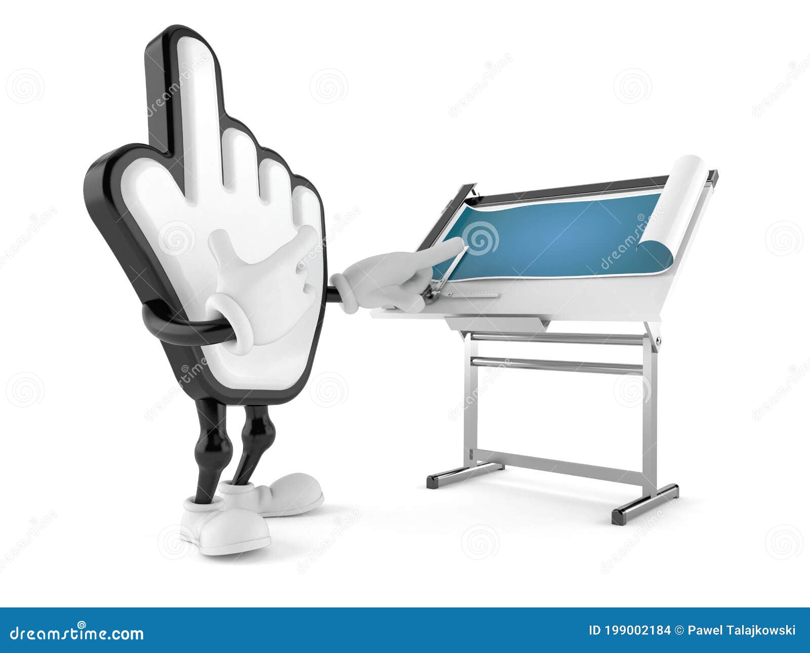 Cursor Character with Blueprint Stock Illustration - Illustration of ...