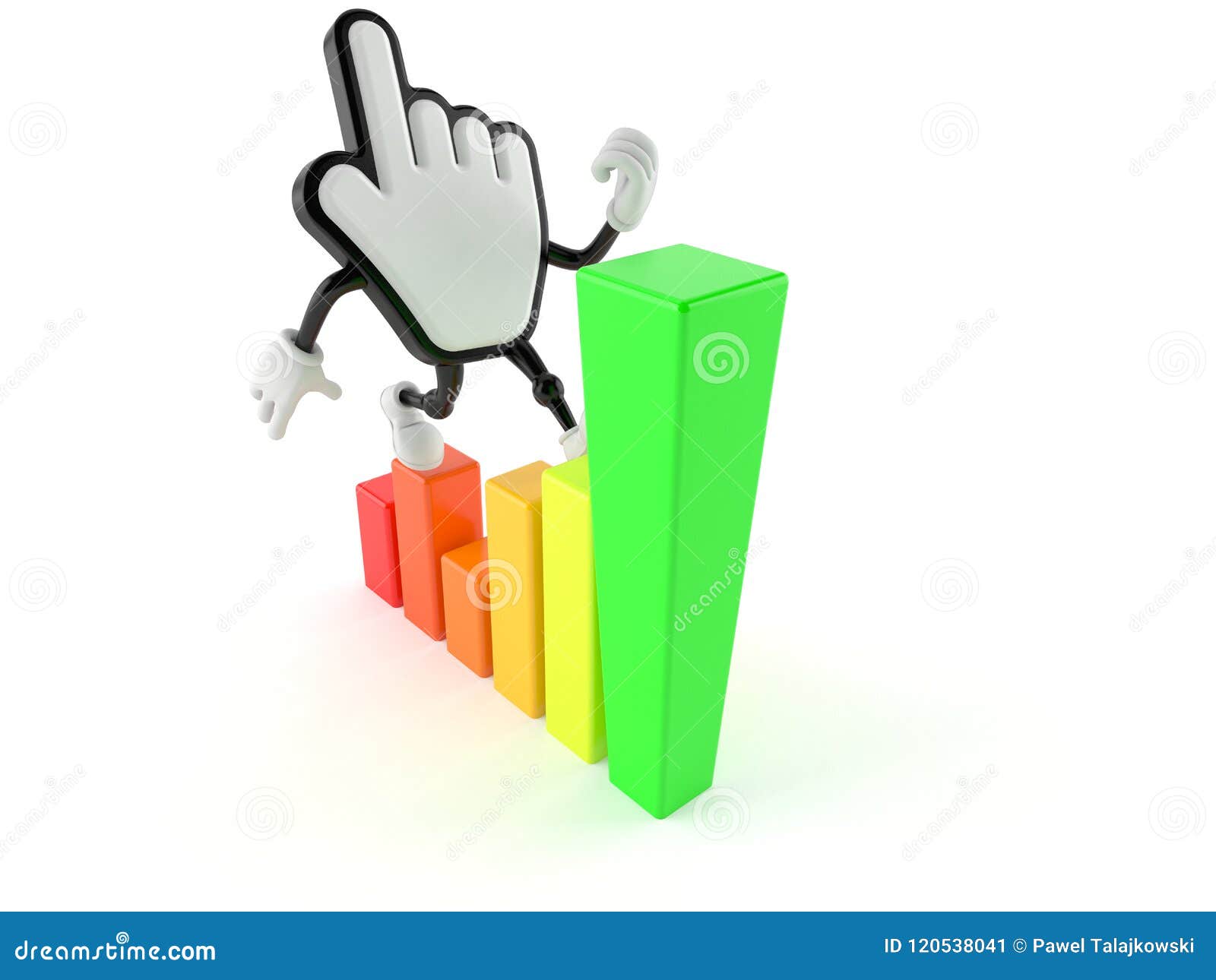 Cursor Character with Chart Stock Illustration - Illustration of click ...