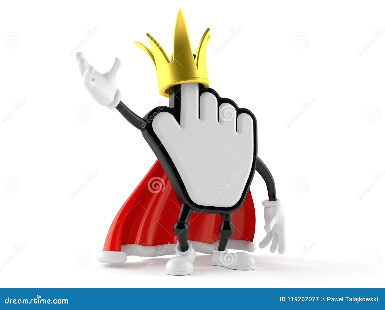 Cursor Character with Crown Stock Illustration - Illustration of cursor ...