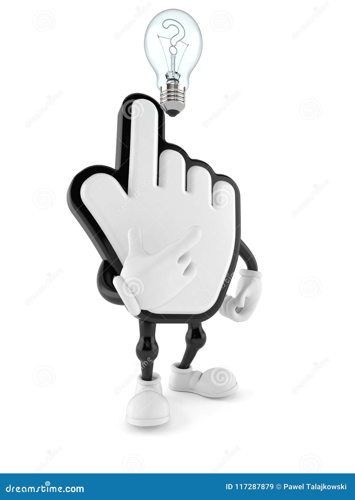 Cursor Character with an Idea Stock Illustration - Illustration of idea ...