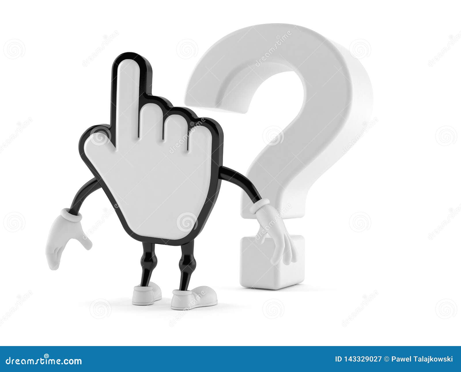 Cursor Character Looking at Question Mark Symbol Stock Illustration ...