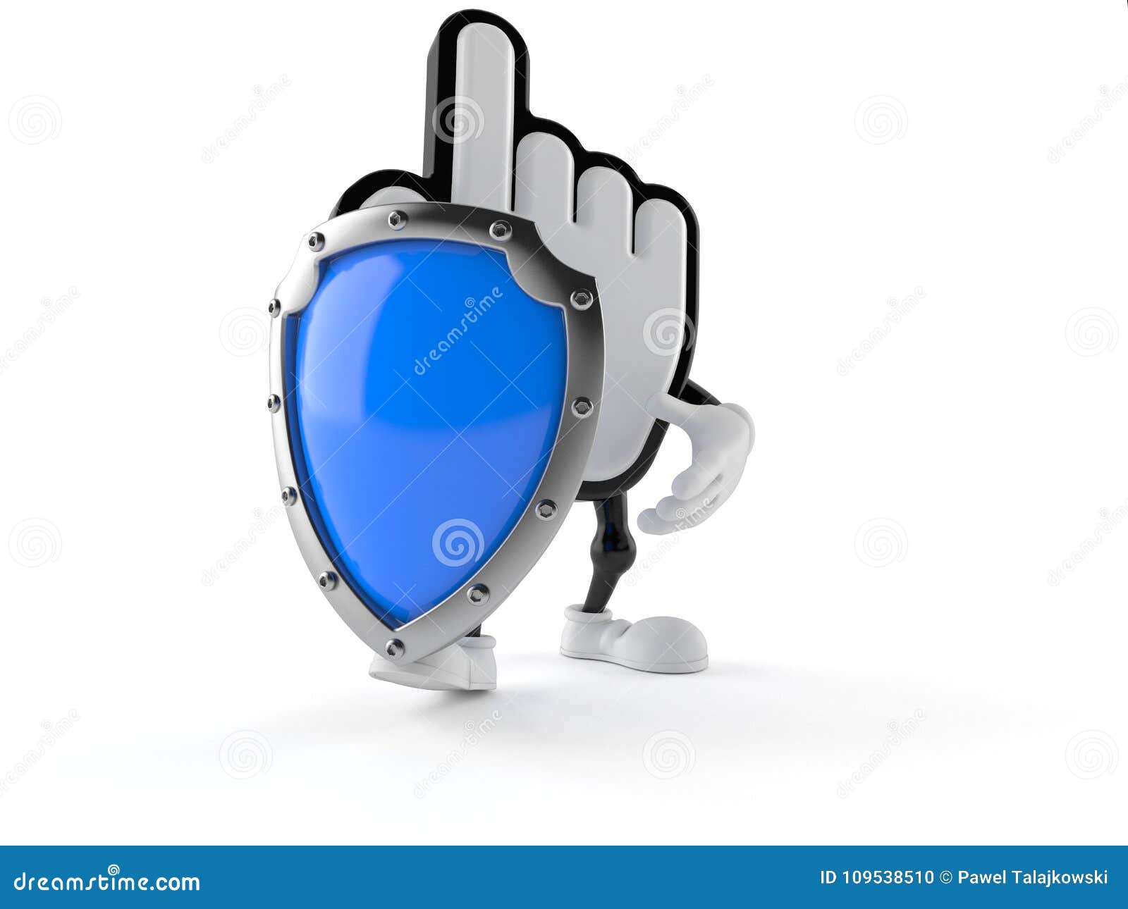 Cursor Character with Protective Shield Stock Illustration ...