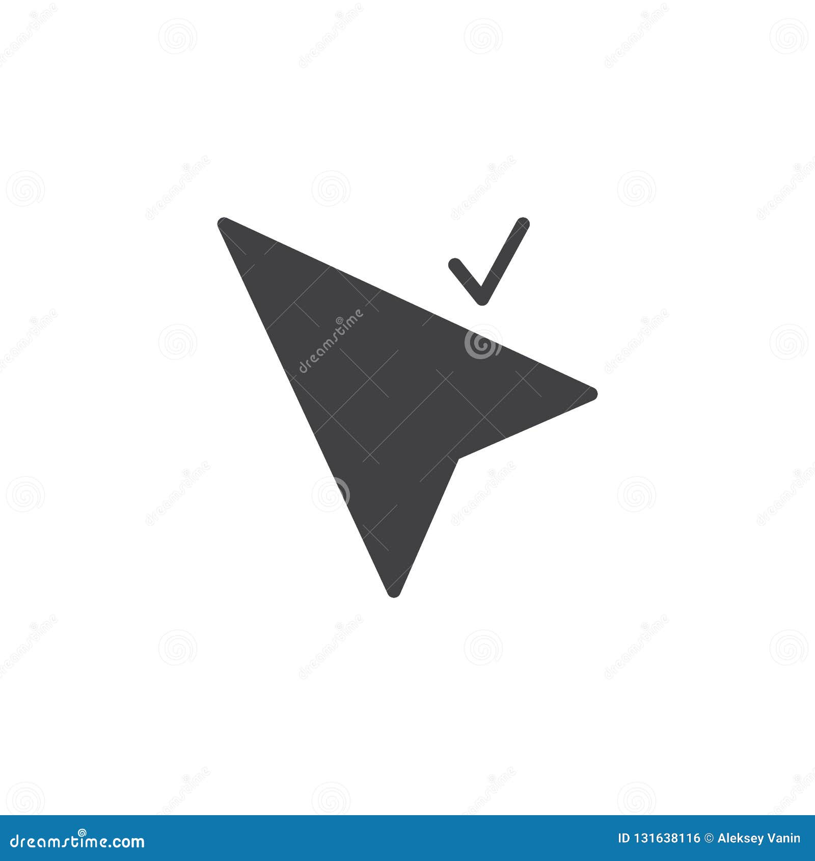 Cursor Check Mark Vector Icon Stock Vector - Illustration of solid ...