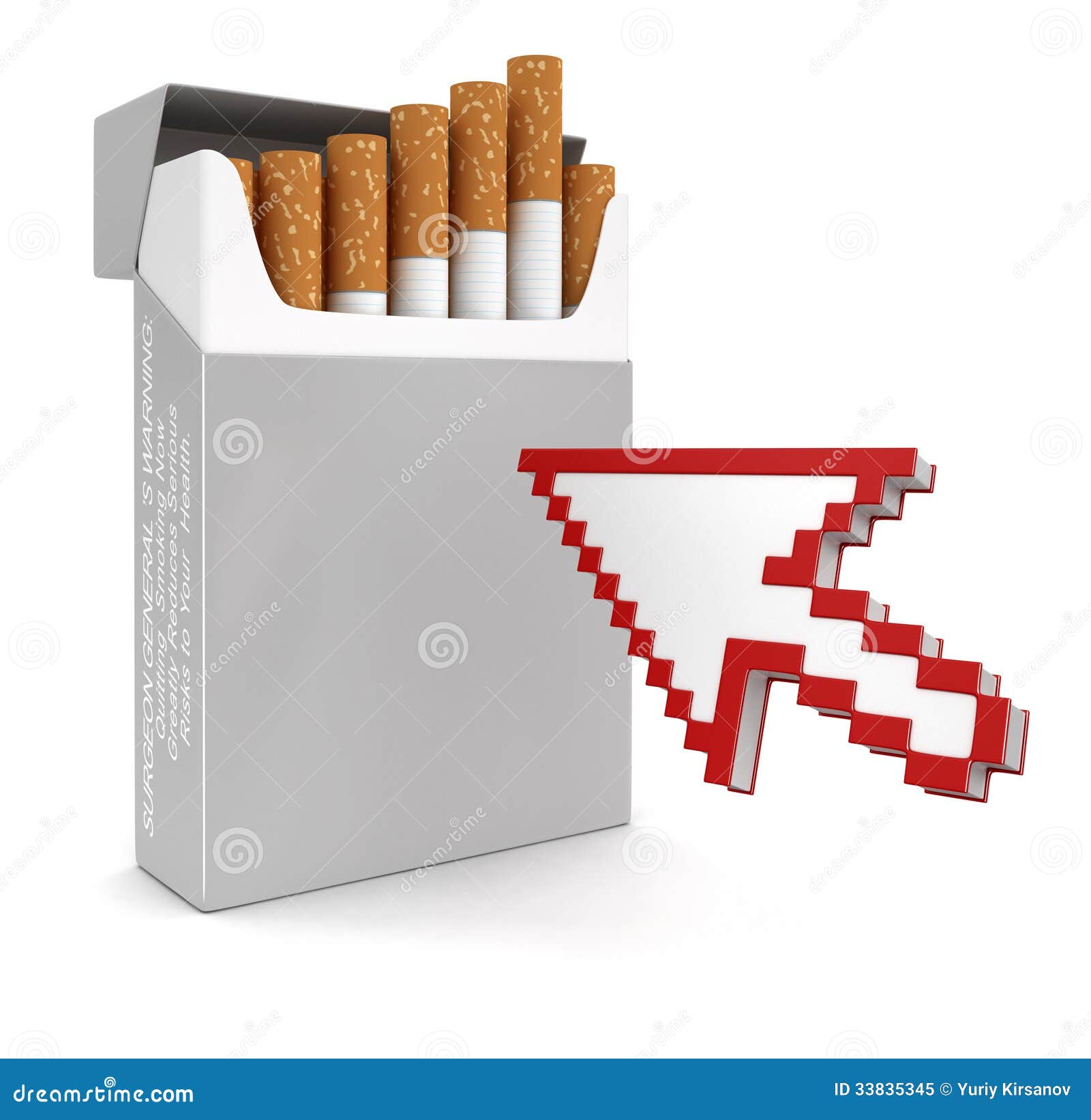 Cursor and Cigarette Pack (clipping Path Included) Stock Illustration ...