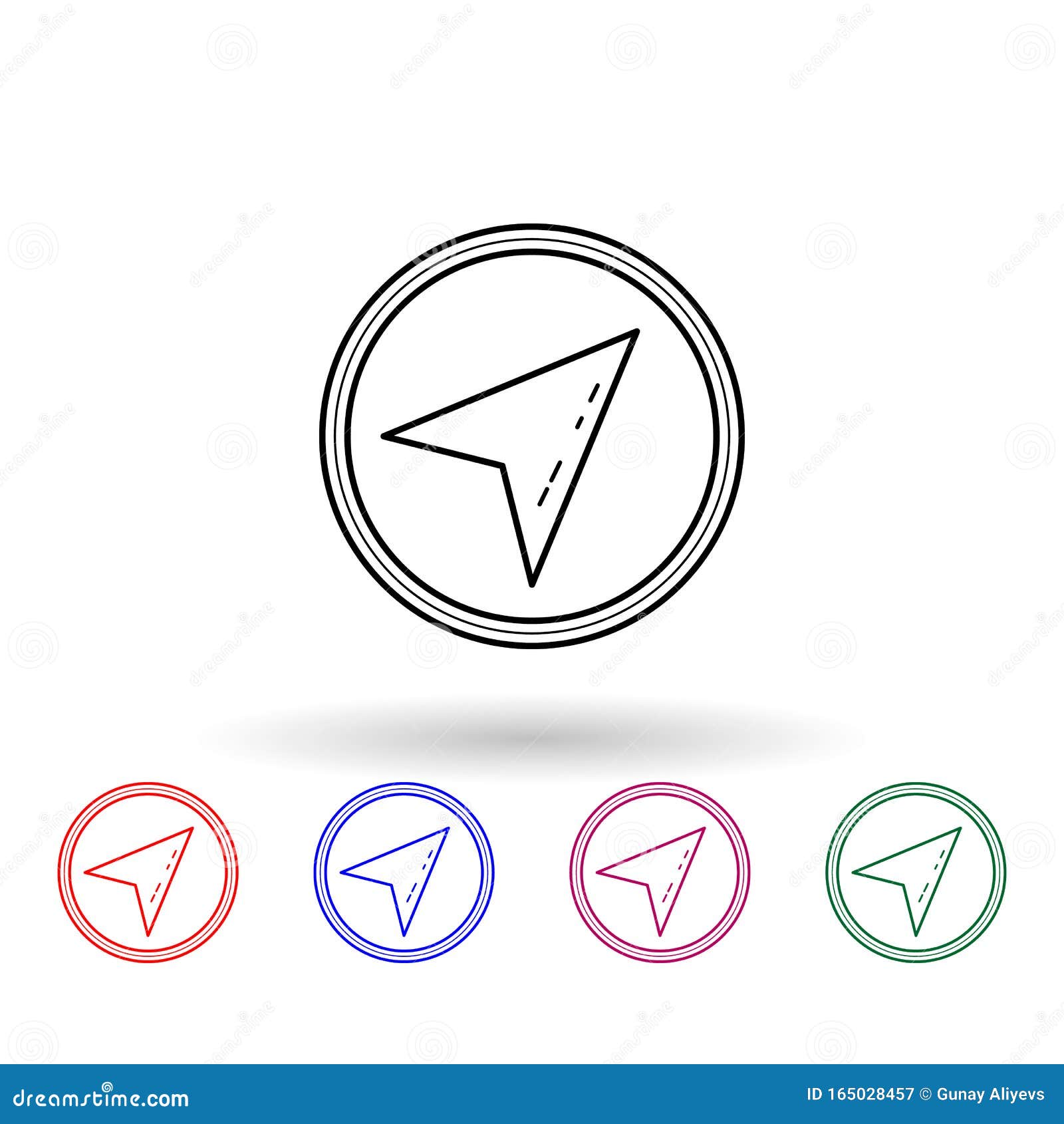 Cursor in a Circle Multi Color Icon. Simple Thin Line, Outline Vector ...
