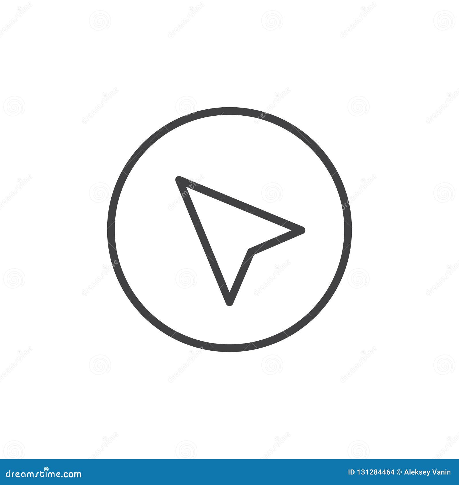 Cursor in a Circle Outline Icon Stock Vector - Illustration of clicking ...