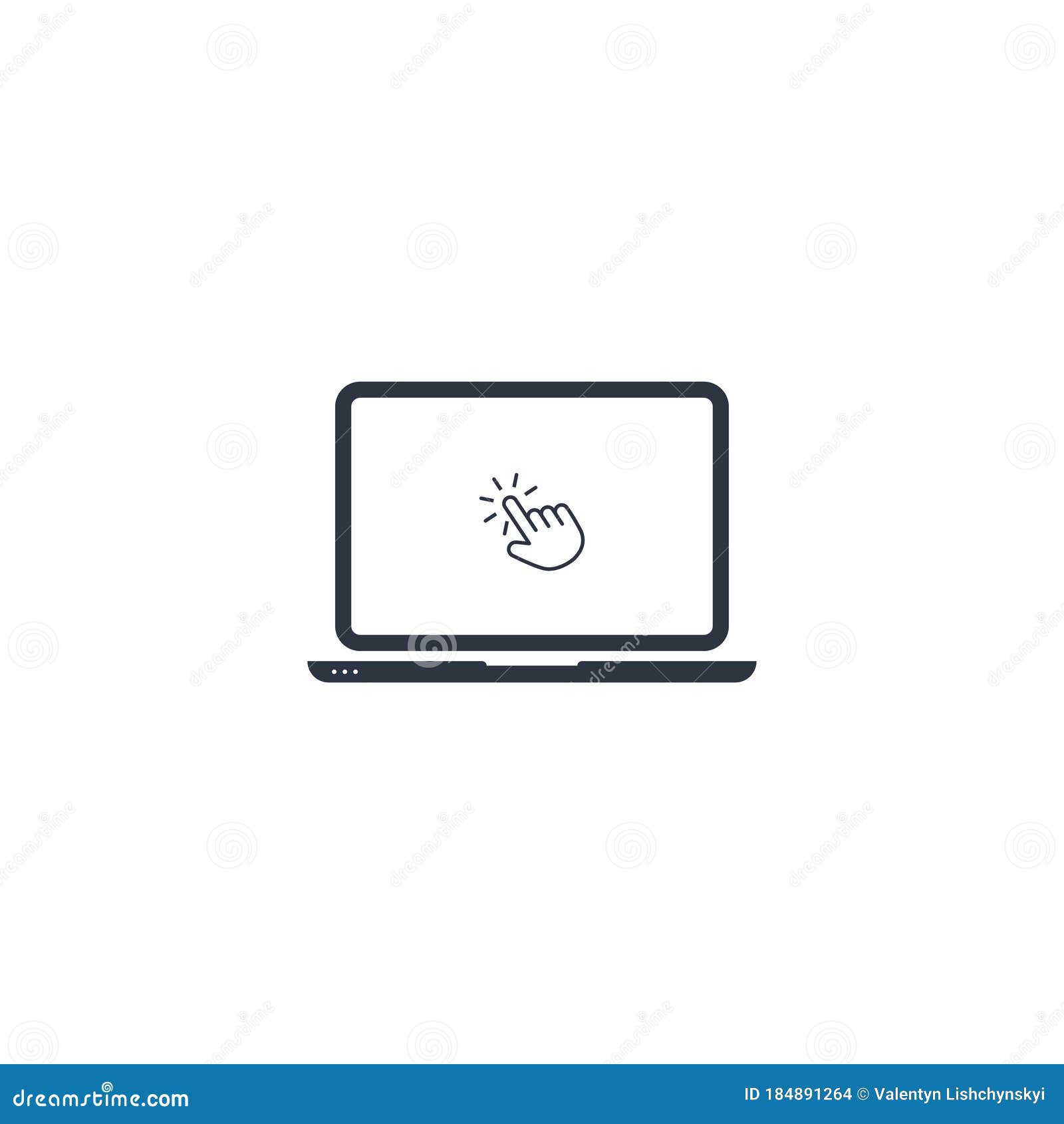 Cursor Click Hand on Screen Laptop. Vector Flat Symbol Stock Vector ...