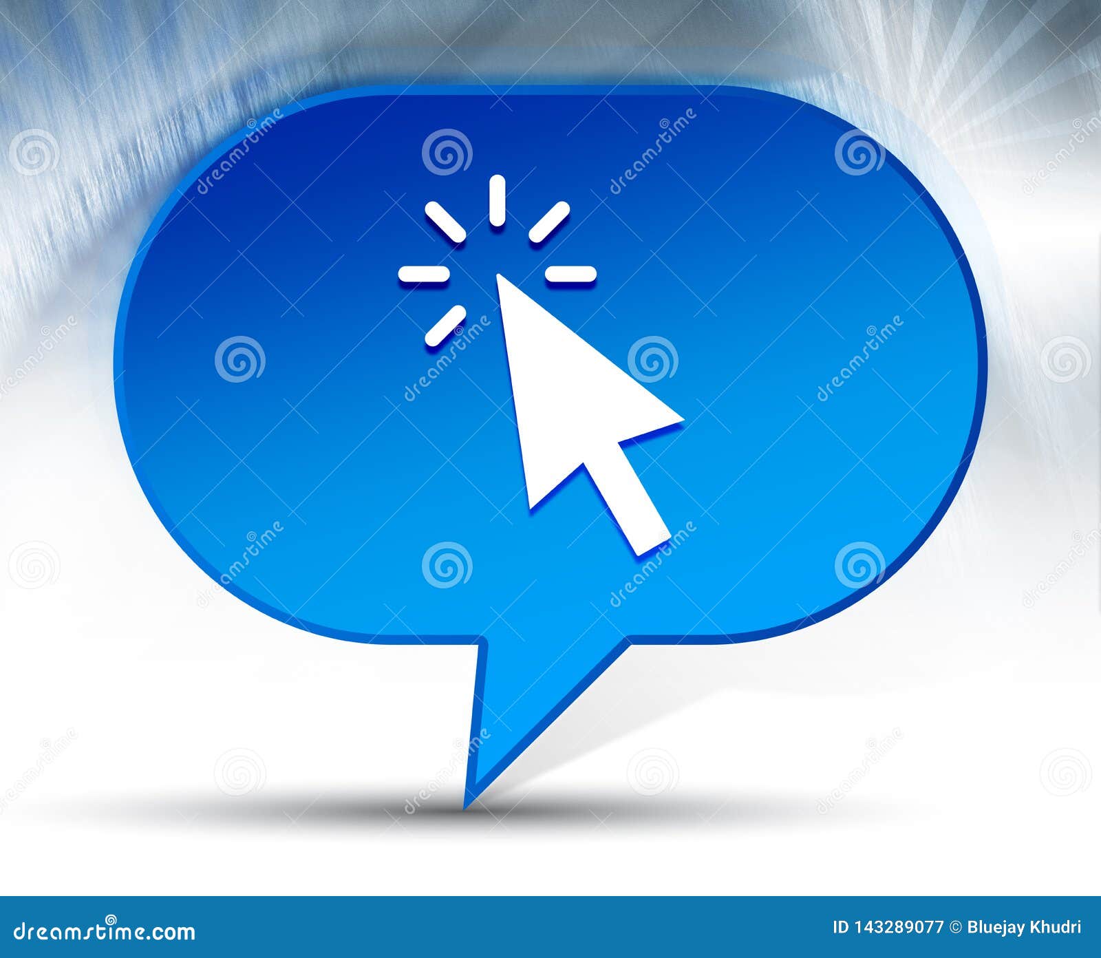 Cursor Click Icon Blue Bubble Background Stock Image - Image of arrow ...