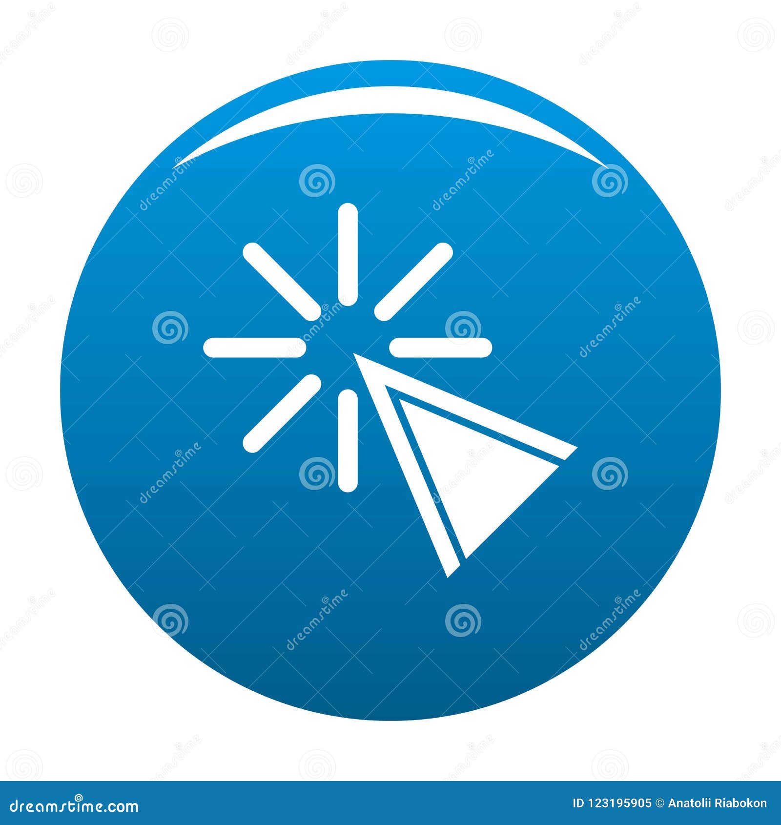 Cursor click icon blue stock illustration. Illustration of arrow ...
