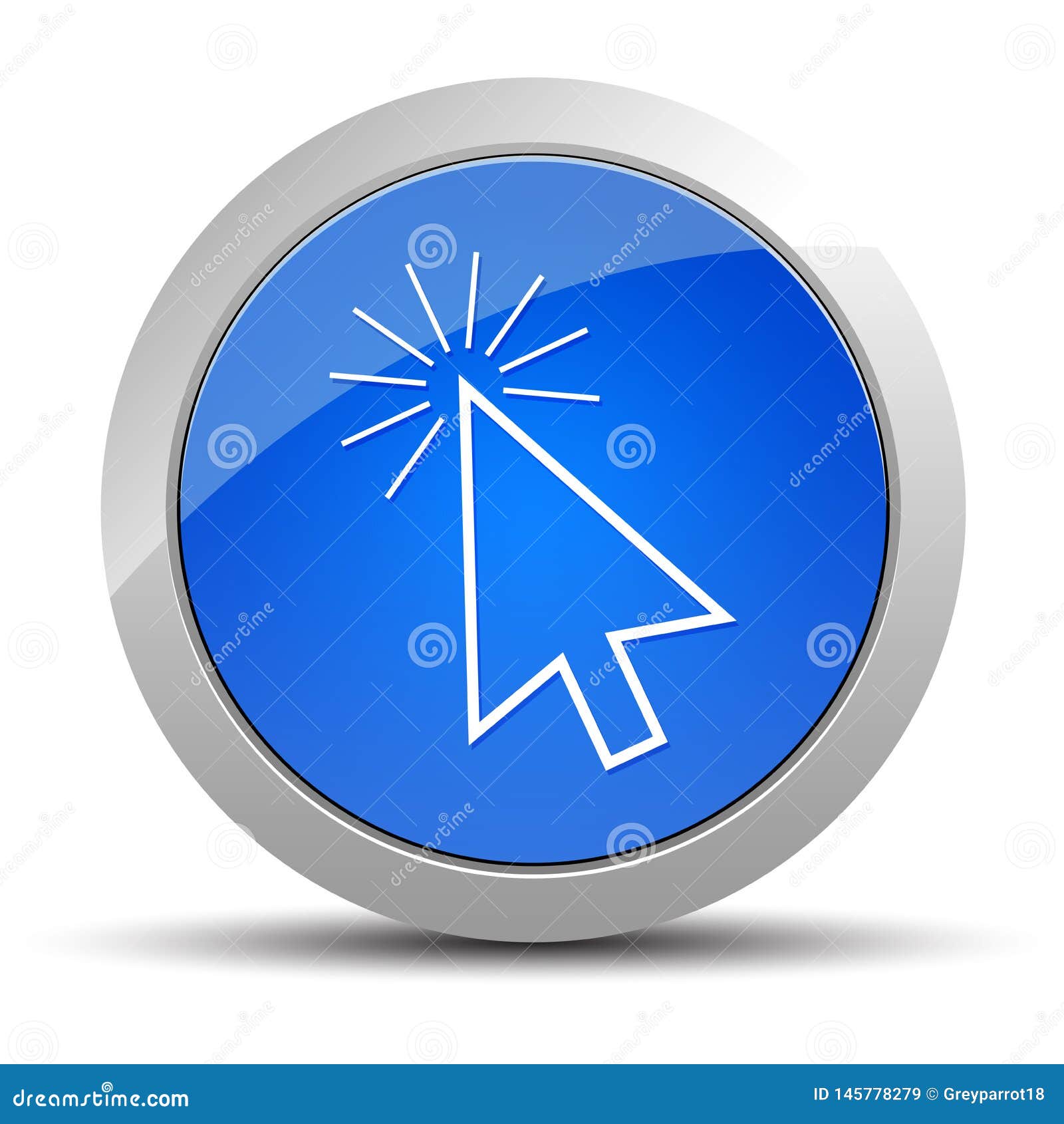 Cursor Click Icon Blue Round Button Illustration Stock Illustration ...