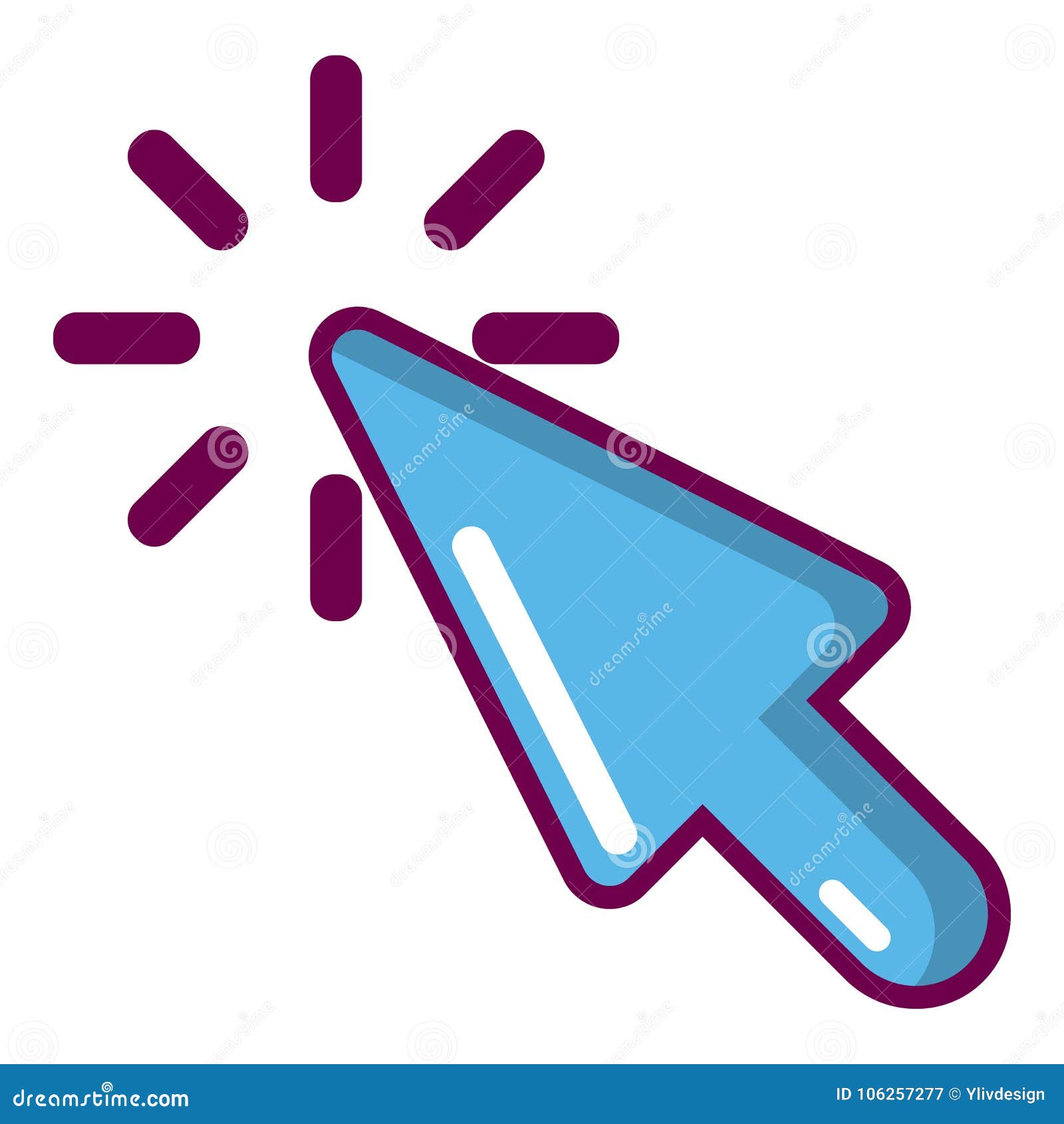 Cursor Click Icon, Cartoon Style Stock Vector - Illustration of ...