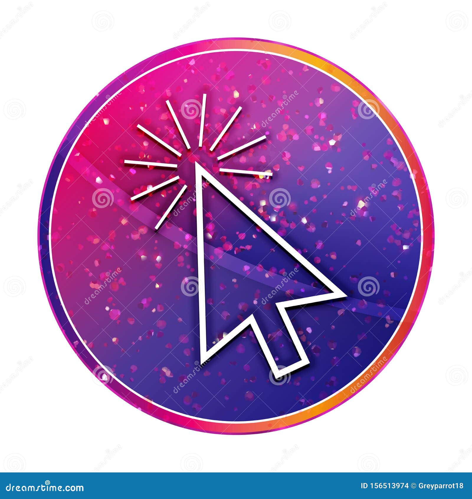 Cursor Click Icon Creative Trendy Colorful Round Button Illustration ...