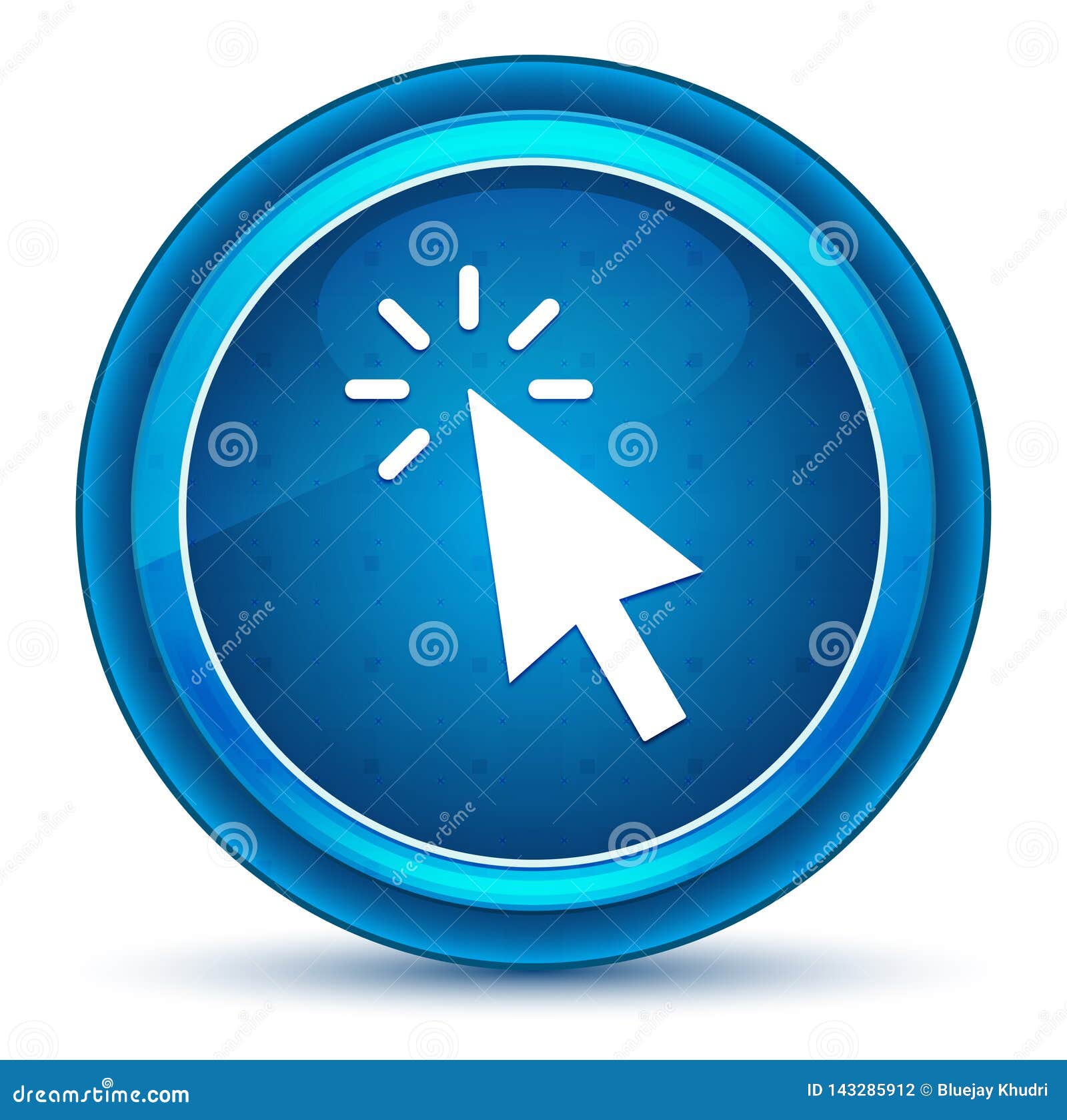 Cursor Click Icon Eyeball Blue Round Button Stock Illustration ...