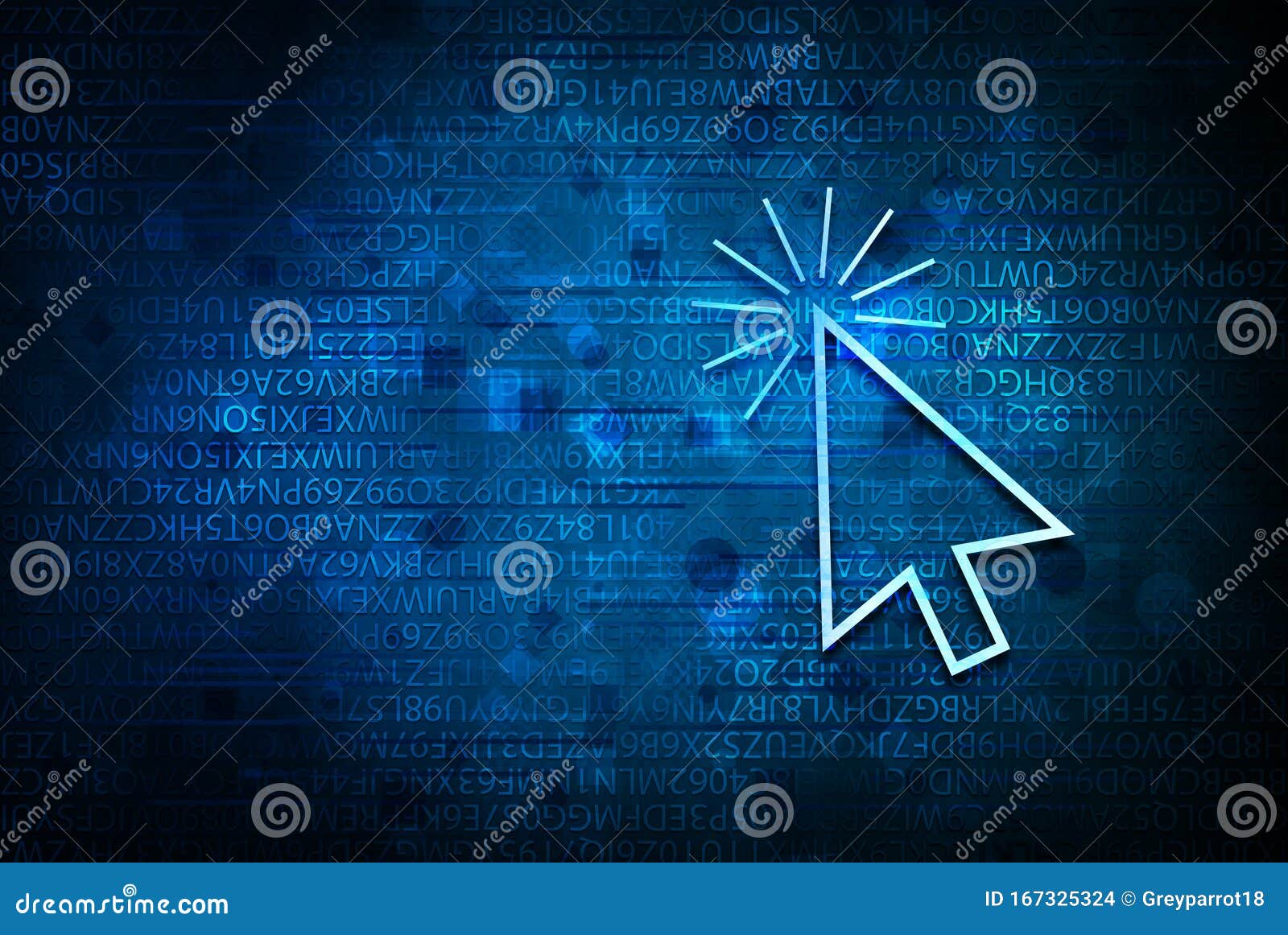Cursor Click Icon Abstract Blue Background Illustration Design Stock ...