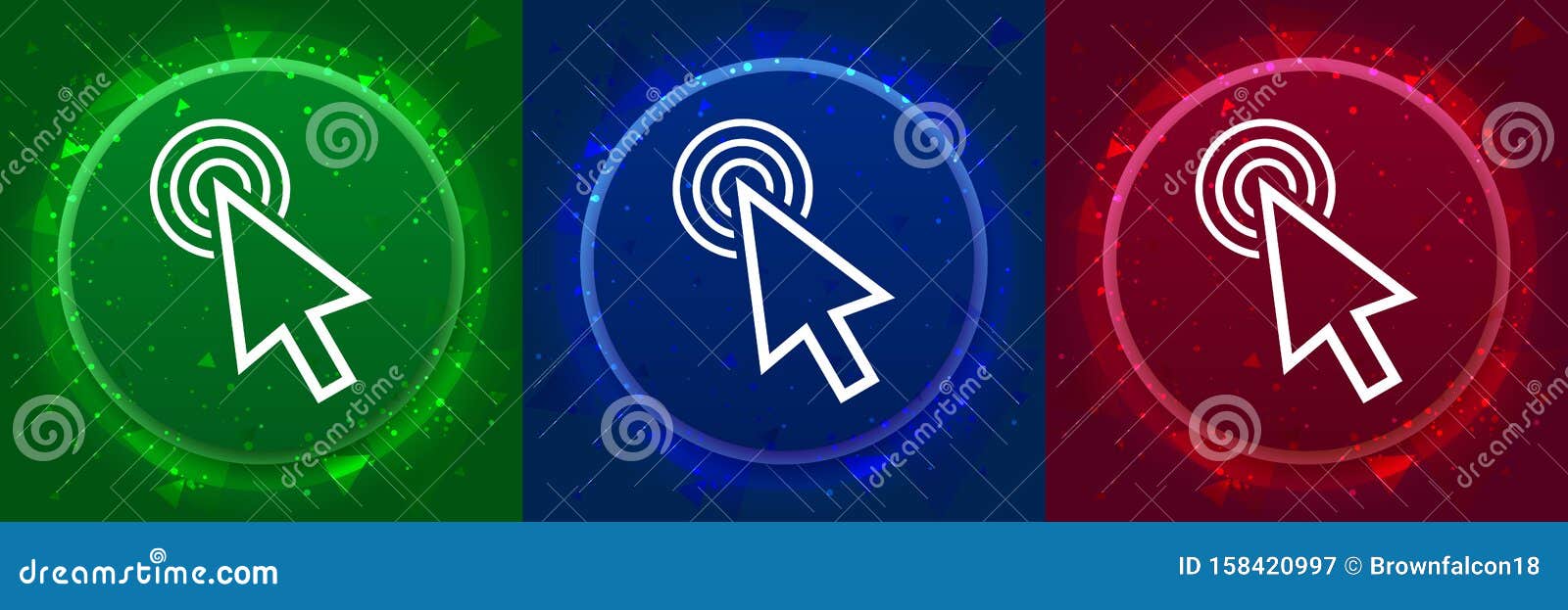 Cursor Click Icon Elegant Modern Design Abstract Buttons Set ...