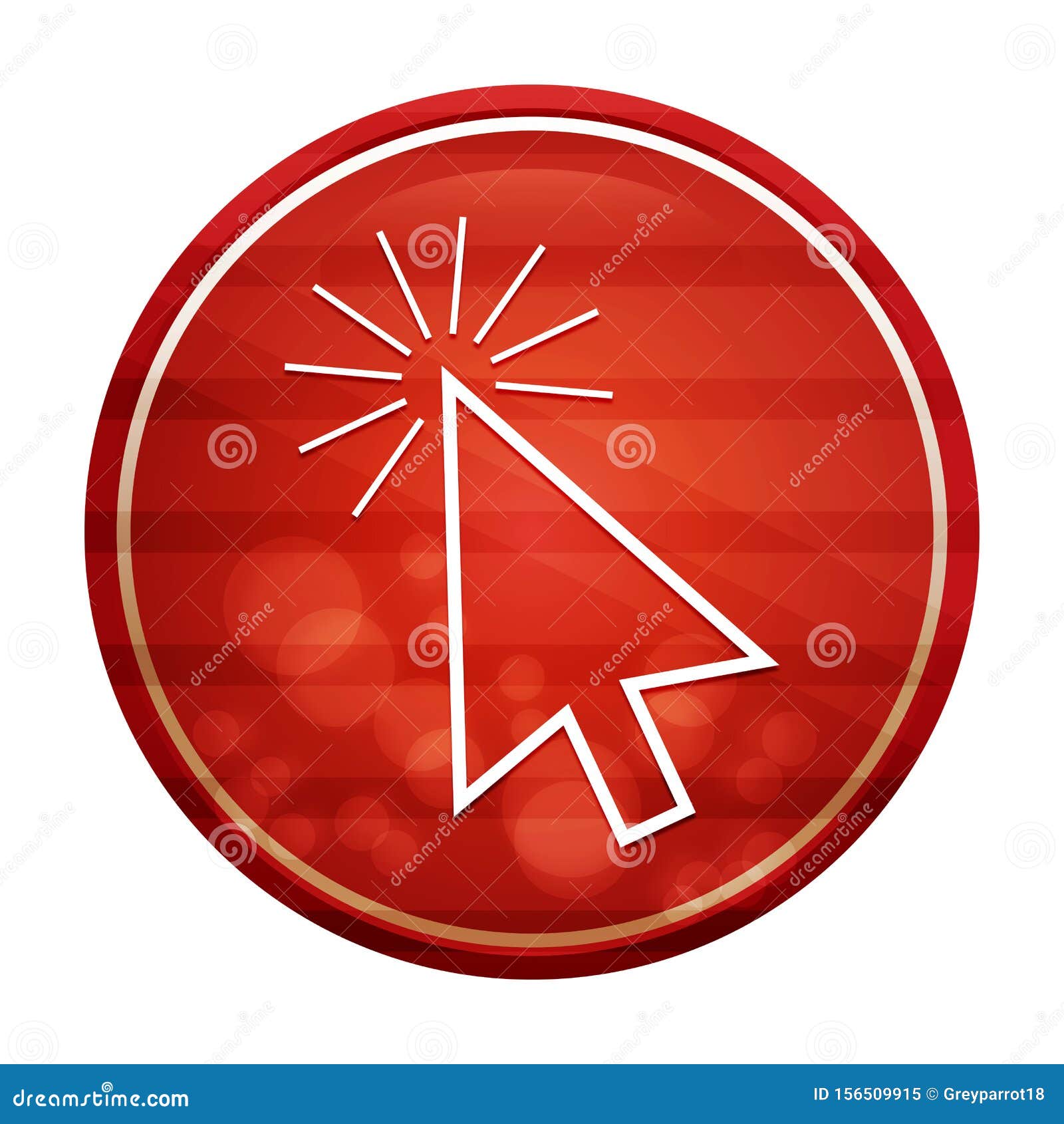 Cursor Click Icon Realistic Diagonal Motion Red Round Button ...