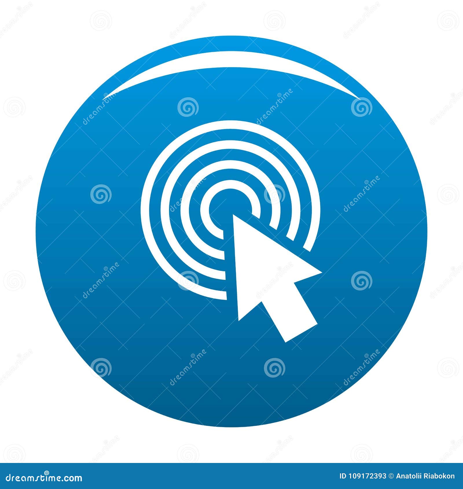 Cursor Click Round Icon Blue Vector Stock Vector - Illustration of icon ...