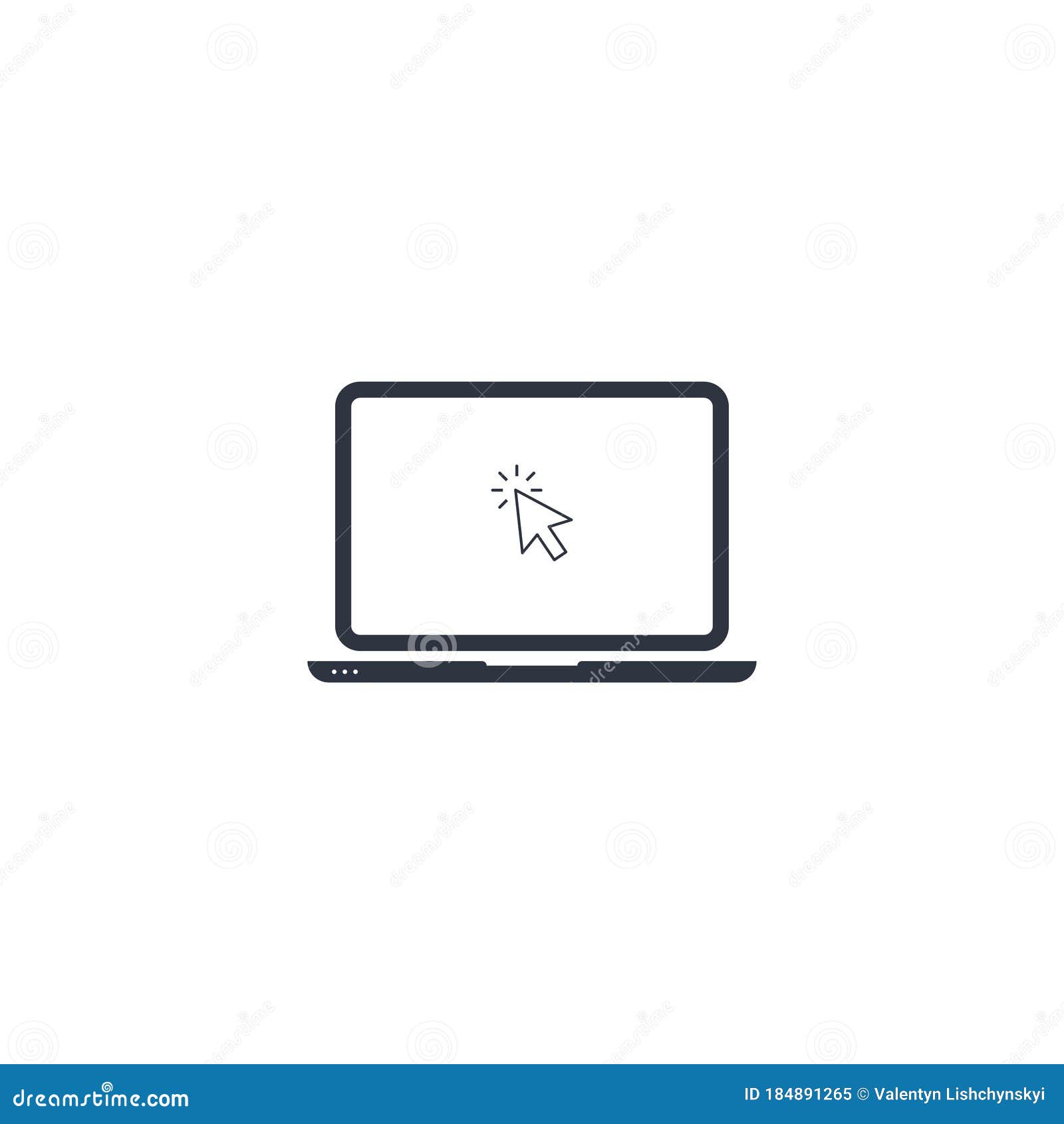 Cursor Click on Screen Laptop. Vector Flat Symbol Stock Vector ...