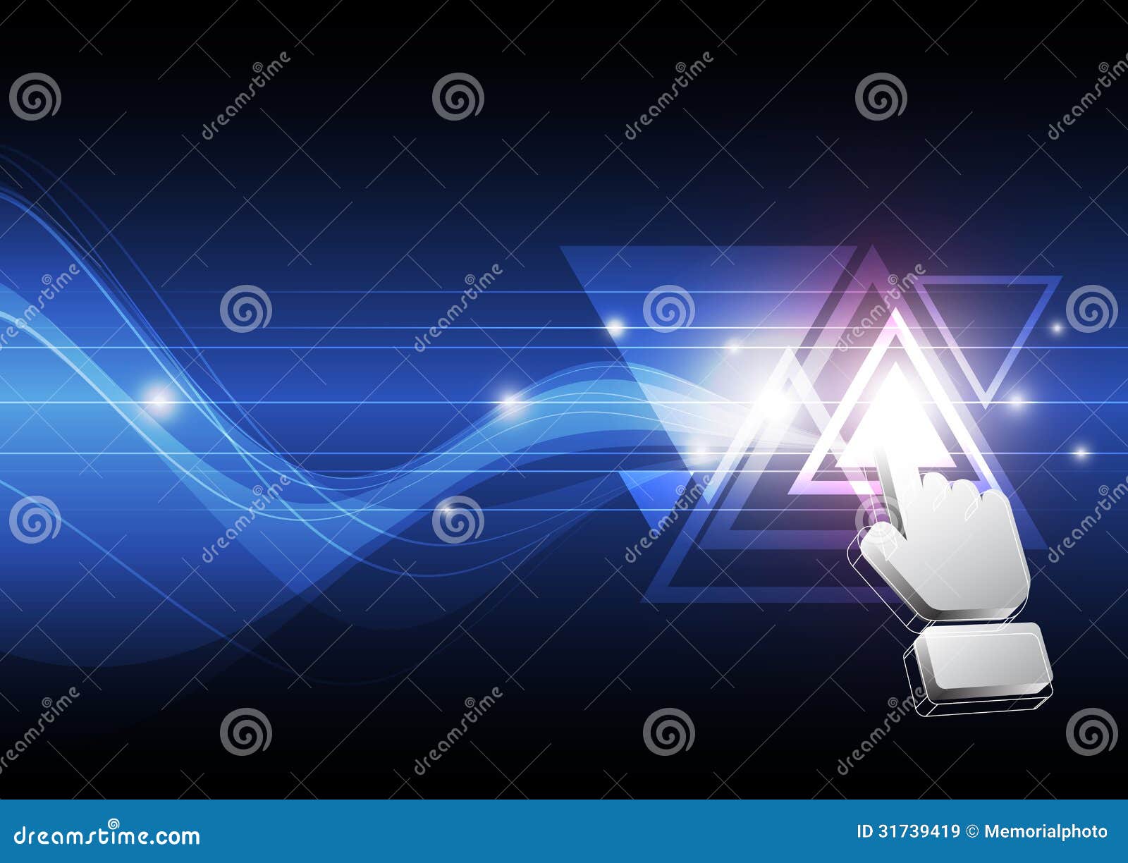 Cursor Click Triangle Button Stock Vector - Illustration of digital ...