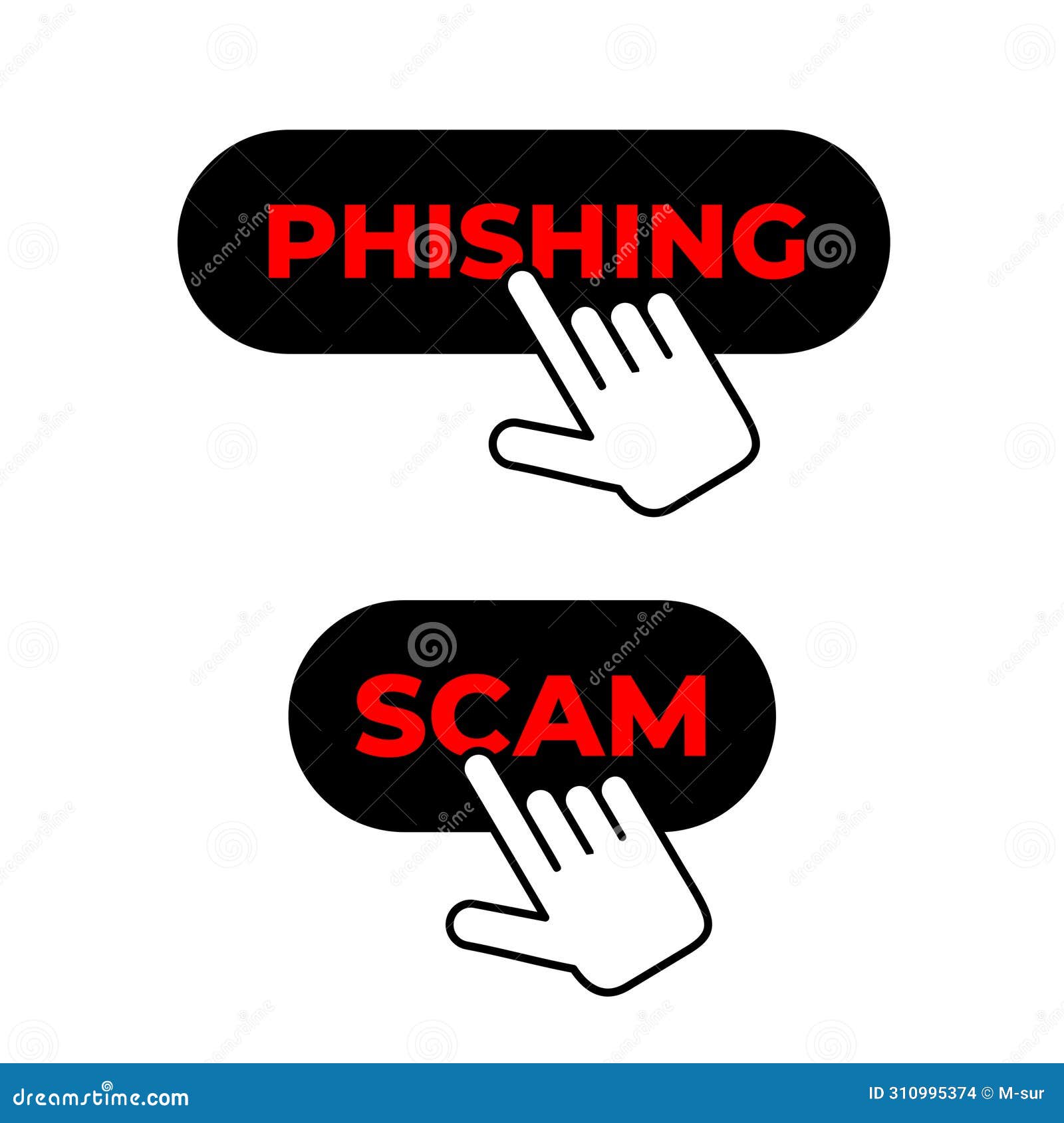 Cursor is Clicking on the Button with Phishing and Scam Text. Stock ...