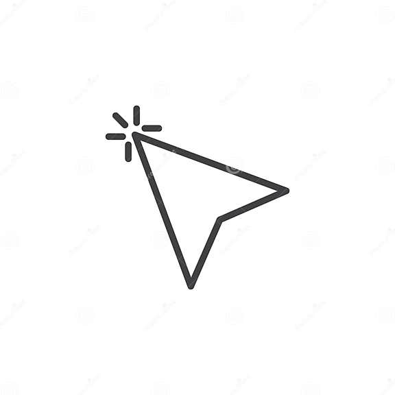 Cursor Clicking Outline Icon Stock Vector - Illustration of ...