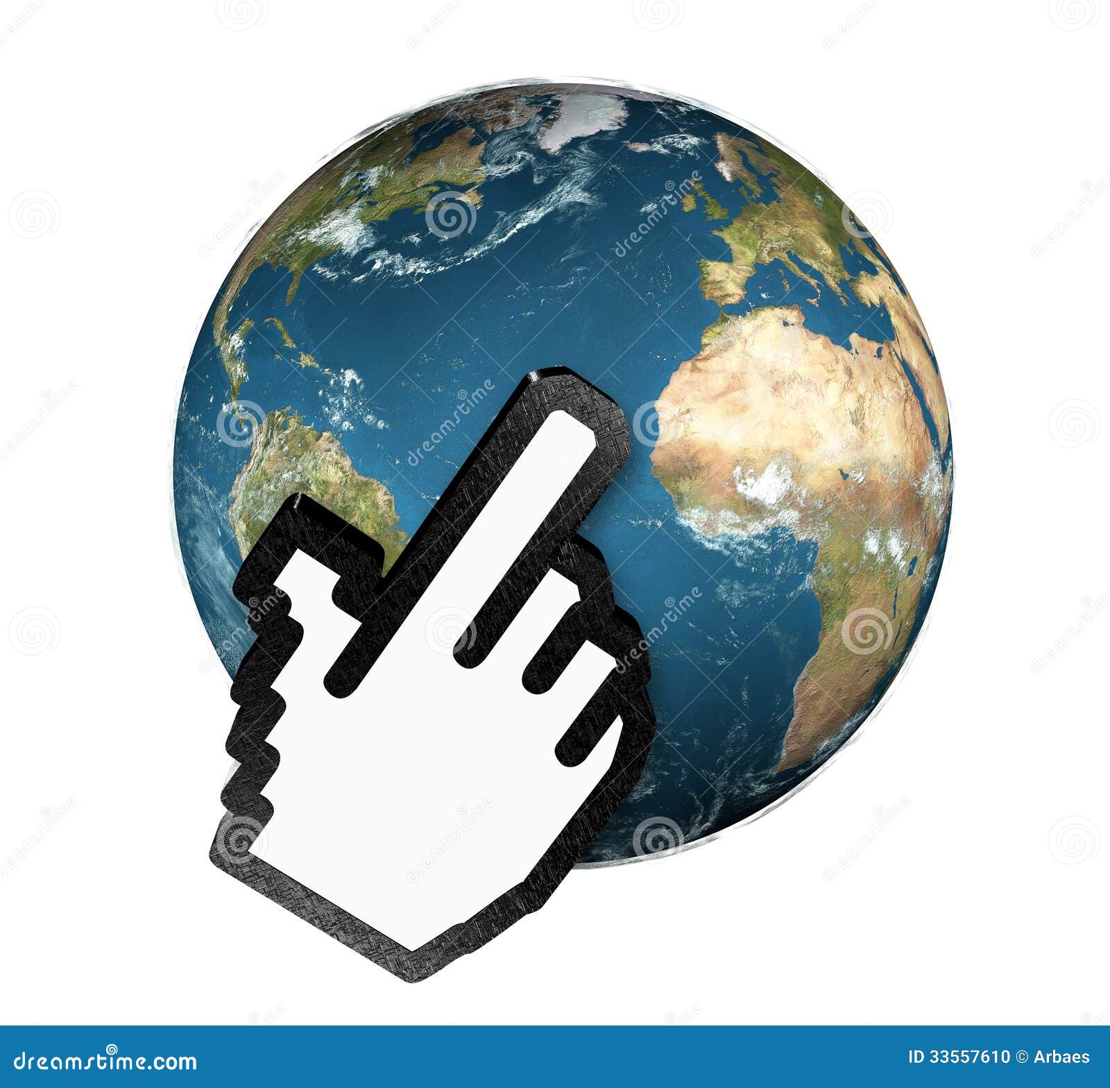 Cursor Clicking Planet Earth Stock Illustration - Illustration of globe ...