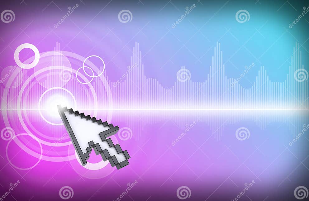 Cursor Clicking on Virtual Colorful Screen Stock Illustration ...