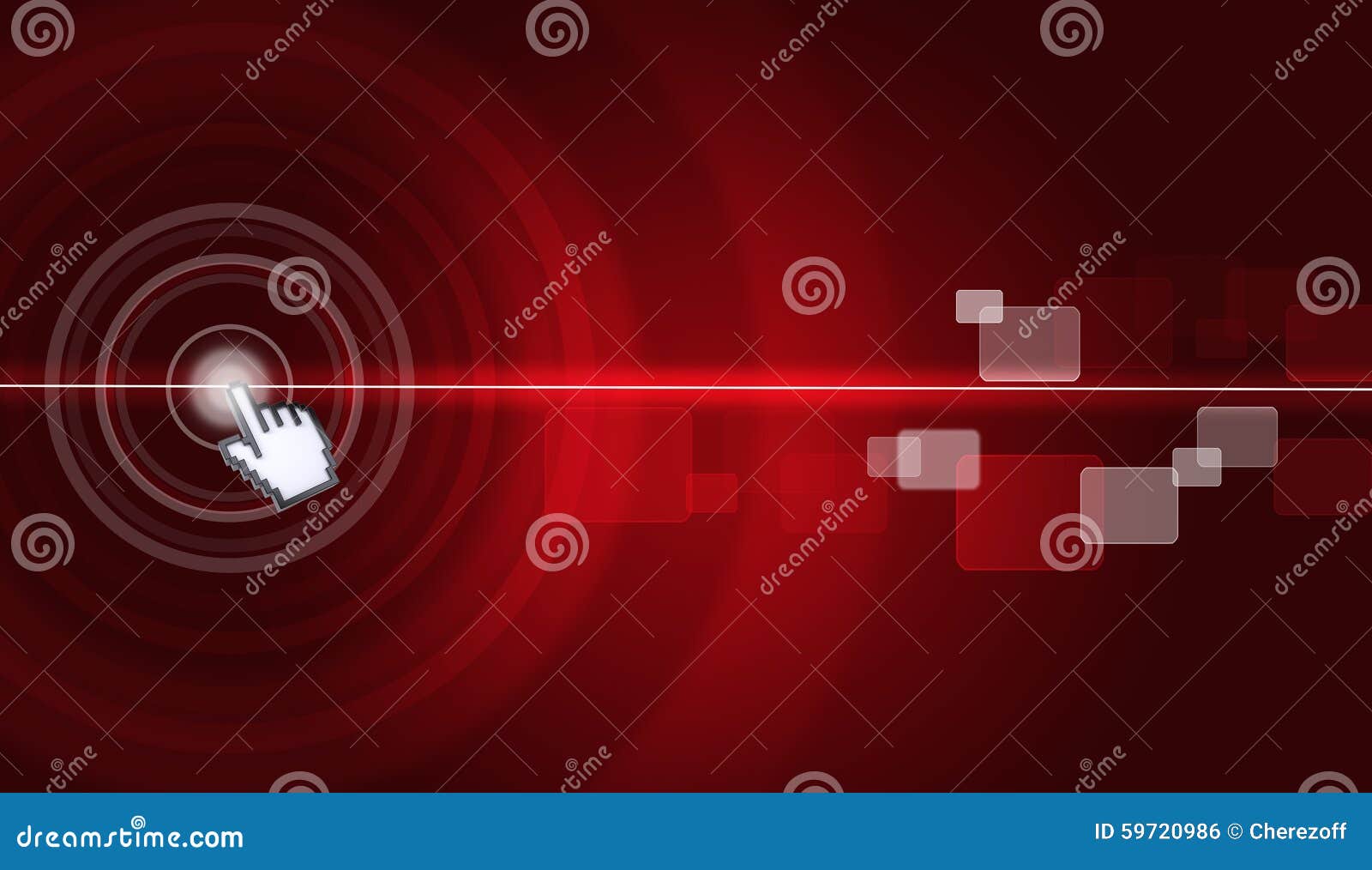 Cursor Clicking on Virtual Screen Stock Illustration - Illustration of ...