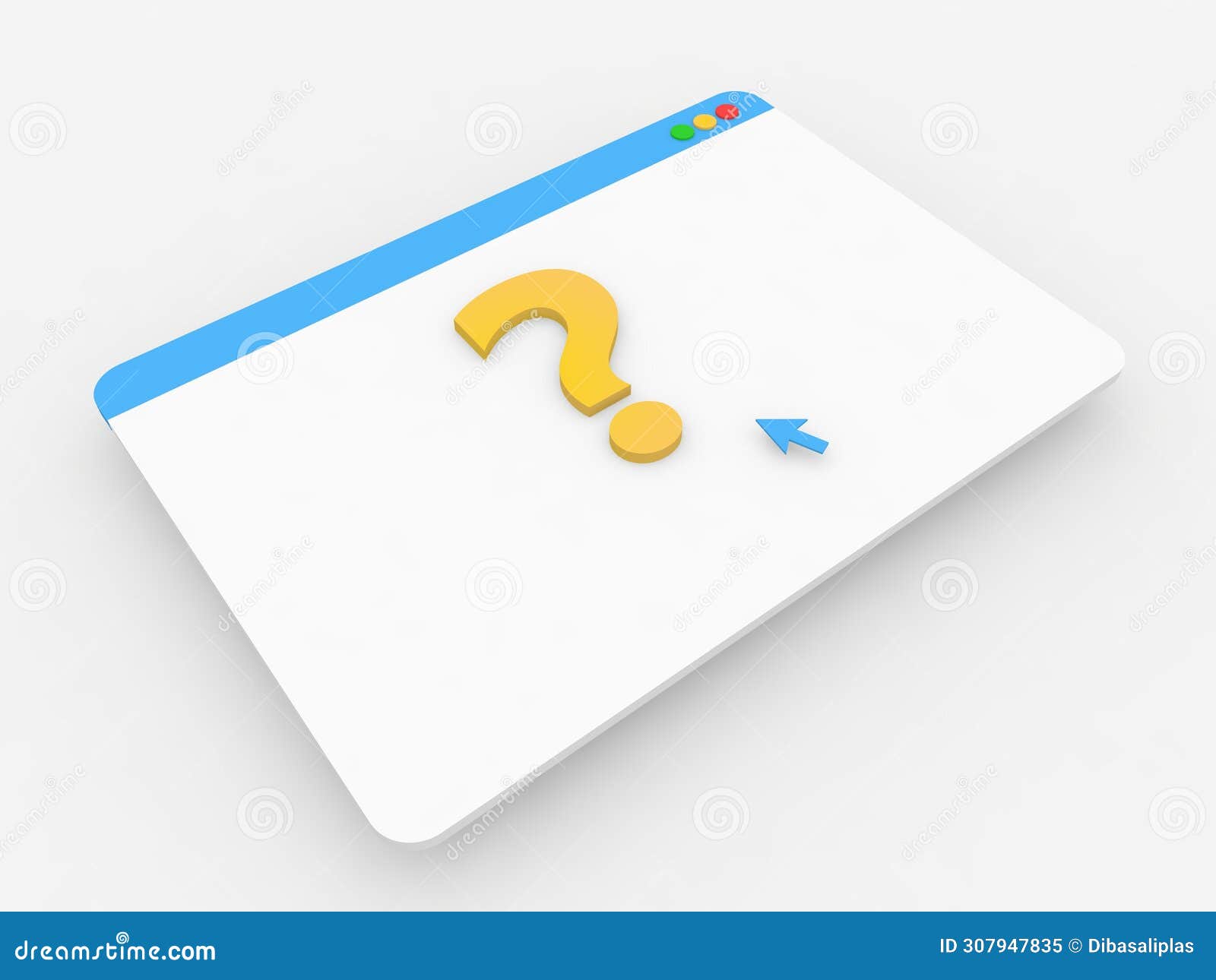 The Cursor Clicks on the Question Mark in the Internet Browser. Stock ...
