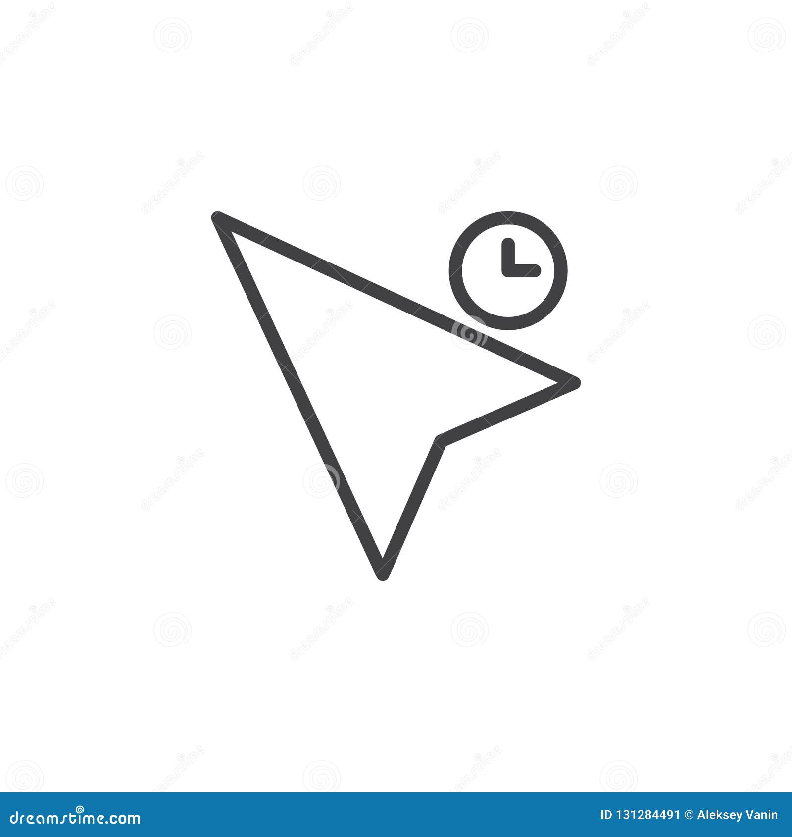 Cursor and Clock Outline Icon Stock Vector - Illustration of computer ...