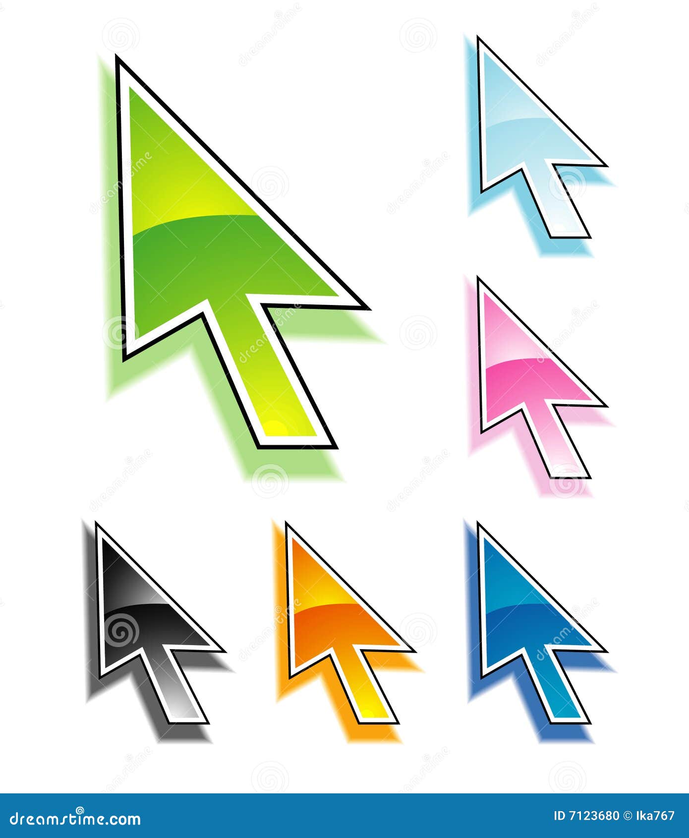 Cursor in colour stock vector. Illustration of pink, mouse - 7123680