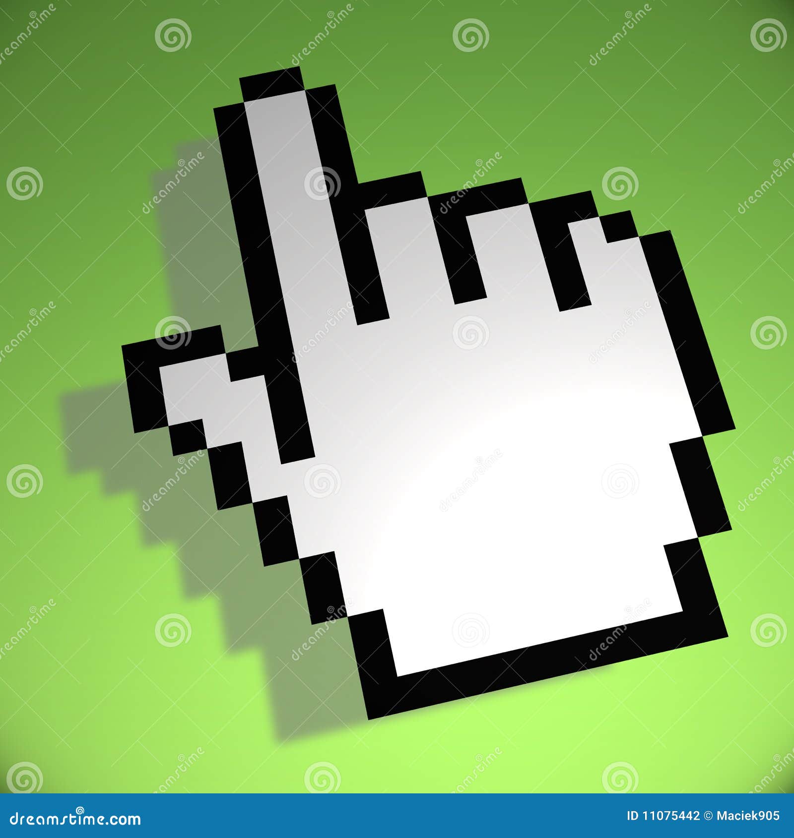 Cursor Da Mão Do Rato No Fundo Verde Ilustração Stock - Ilustração de ...