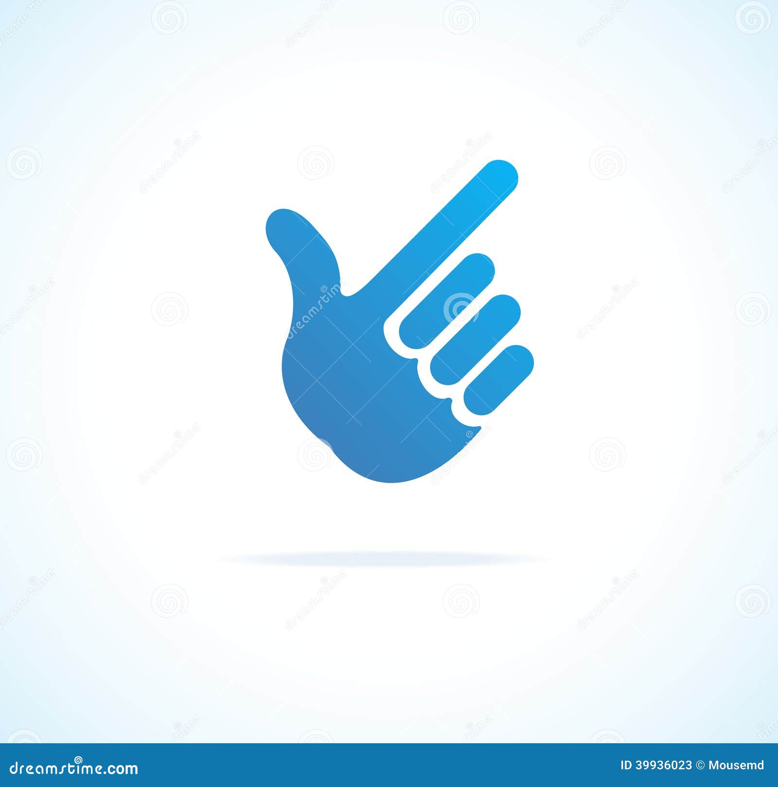 Cursor De Papel De La Mano, Señalando Vector Del Icono Ilustración del ...