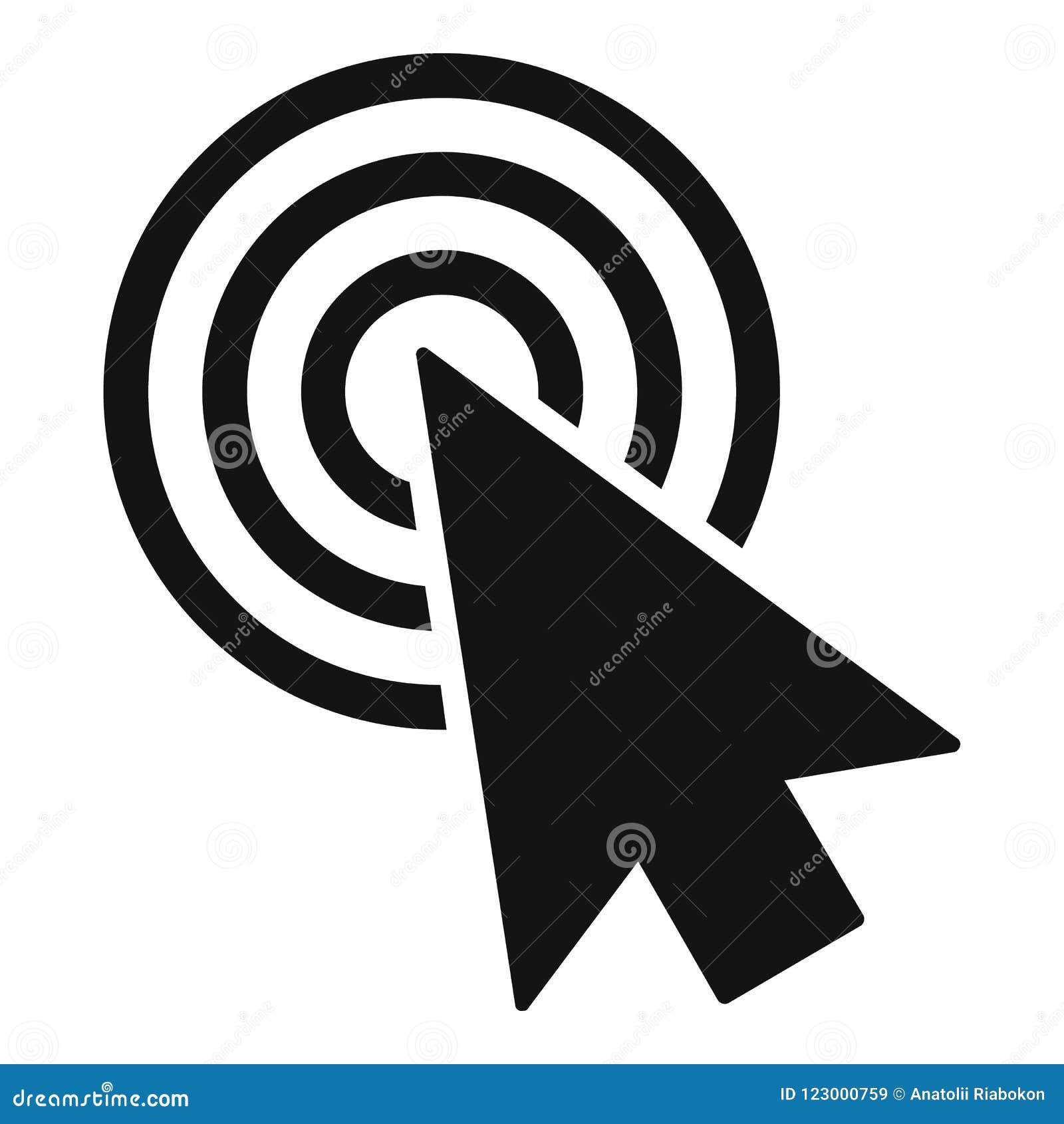 Cursor Design Element Icon, Simple Black Style Stock Illustration ...