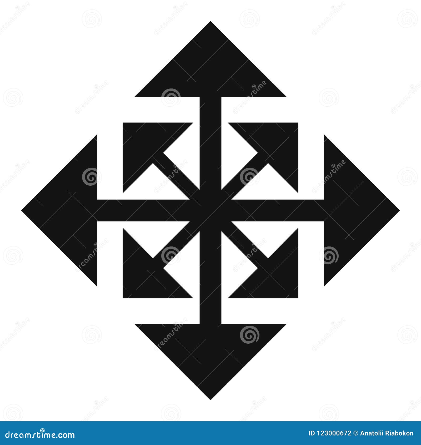 Cursor Displacement Arrow Icon, Simple Black Style Stock Illustration ...