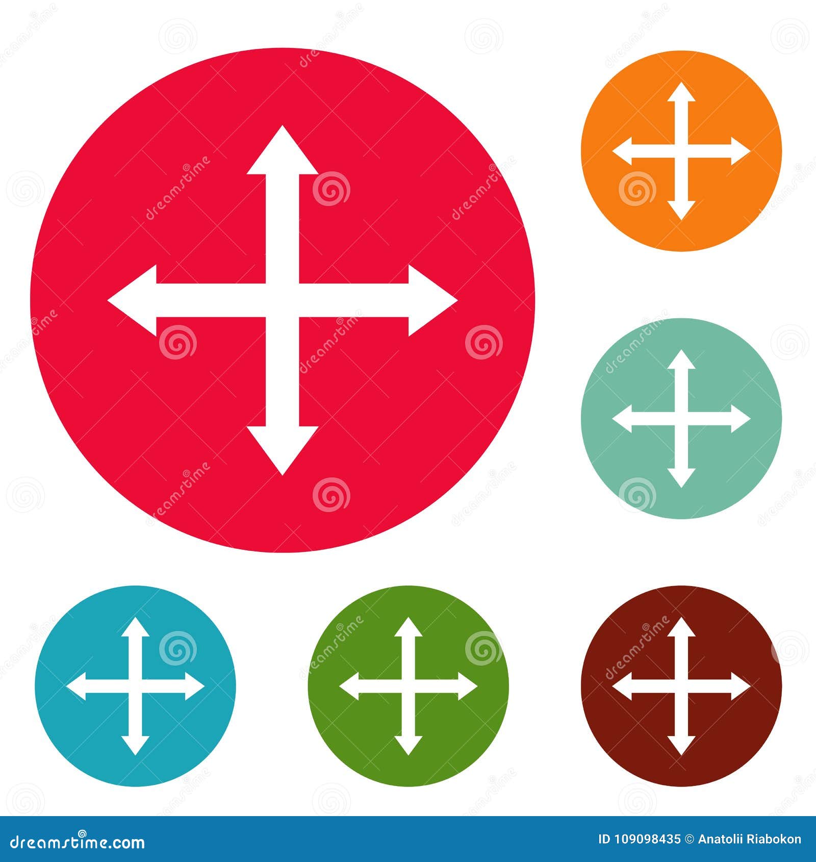Cursor Displacement Arrow Icons Circle Set Stock Photography ...
