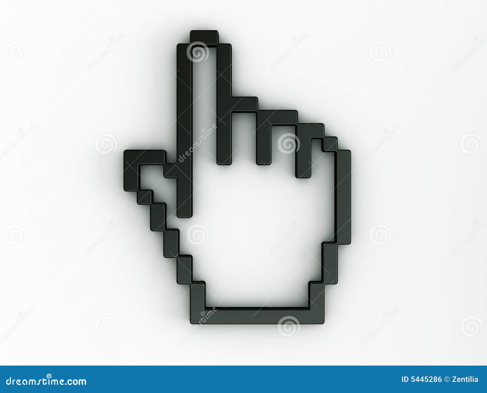 Cursor Do Rato Da Mão Em 3d Ilustração Stock - Ilustração de rato ...
