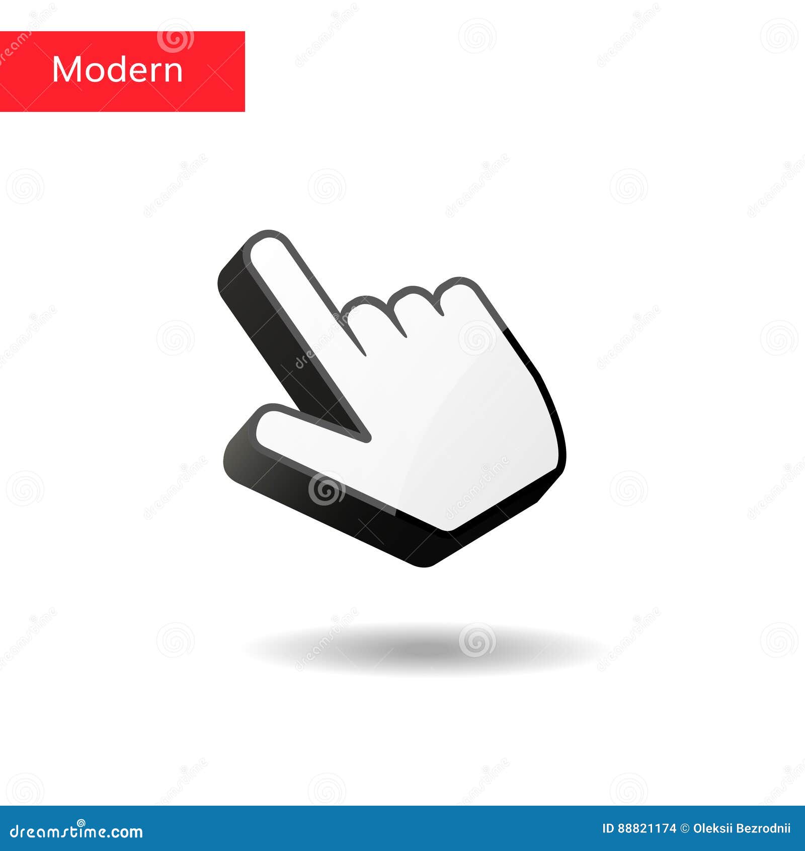 Cursor do rato do dedo 3d ilustração do vetor. Ilustração de cursor ...