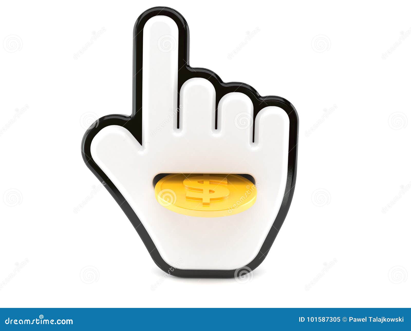 Cursor with dollar coin stock illustration. Illustration of white ...