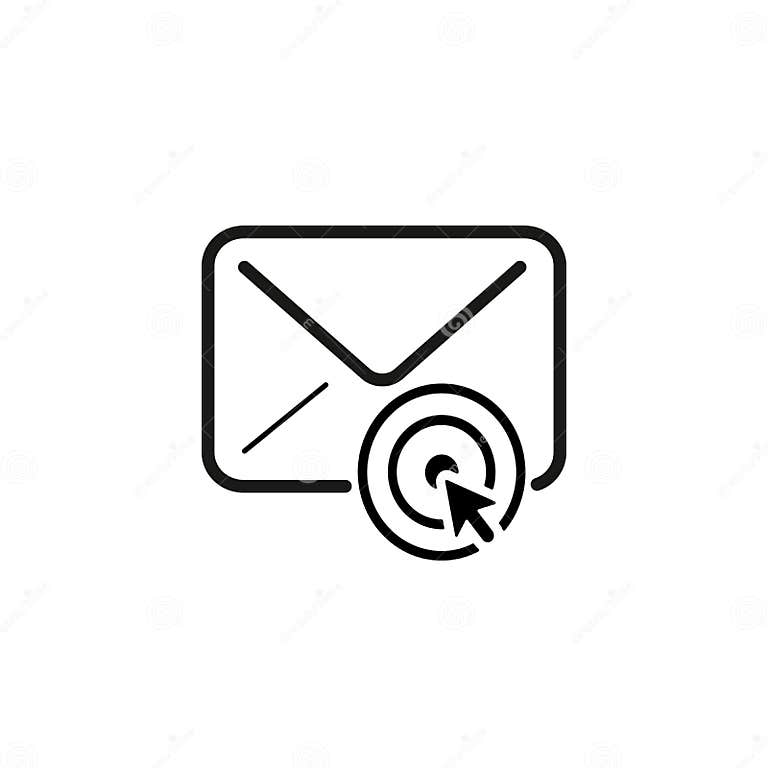 Cursor and Envelope Mail Vector Icon. Click on Email. Mouse Pointer ...