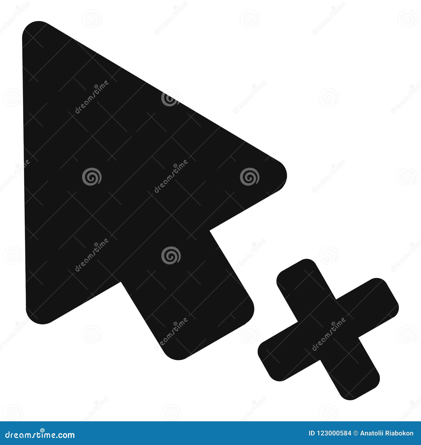 Cursor Failure Icon, Simple Black Style Stock Illustration ...