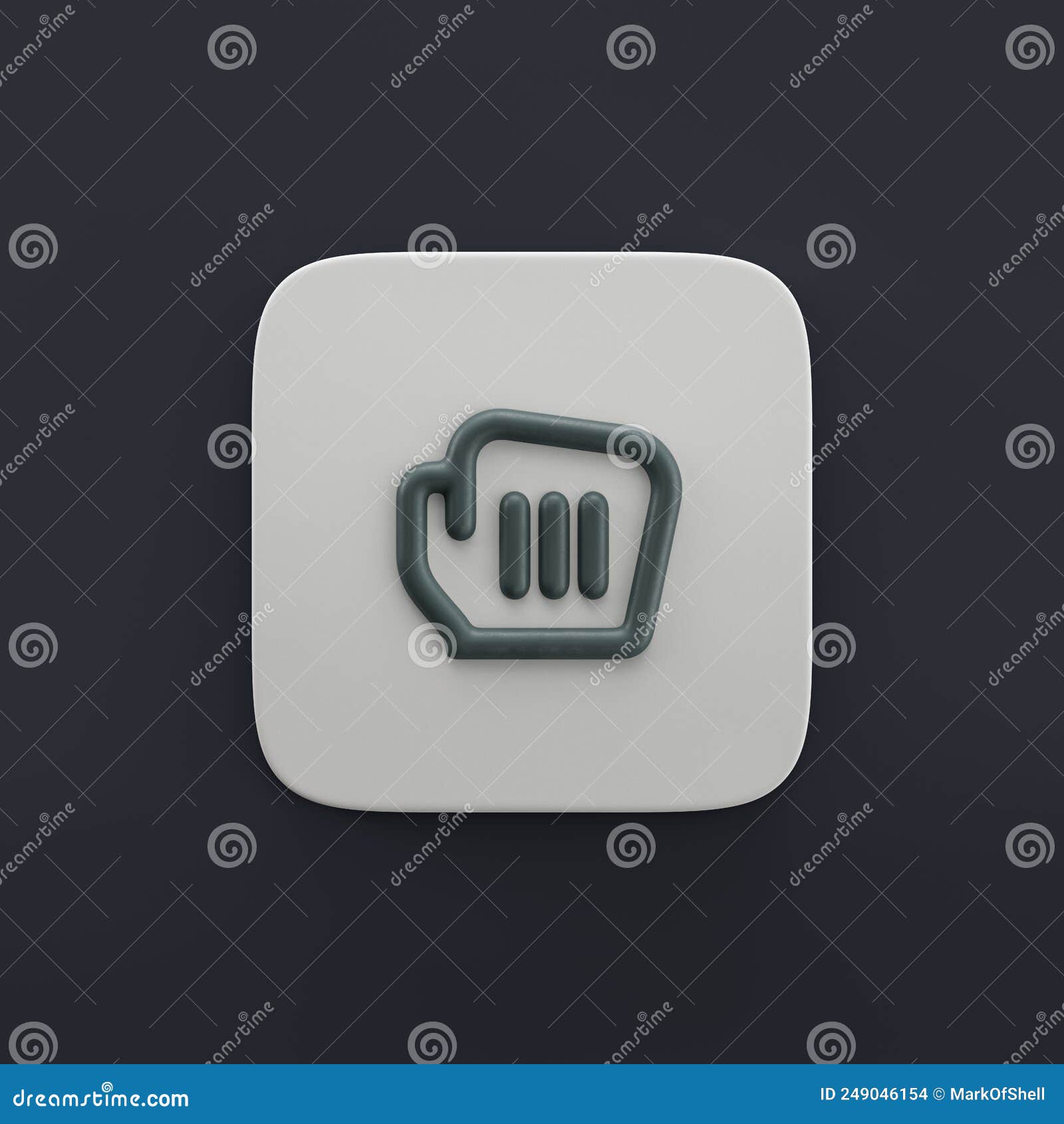 Cursor Grab 3d Icon, Outilne Design and Development Icon in Grey Color ...