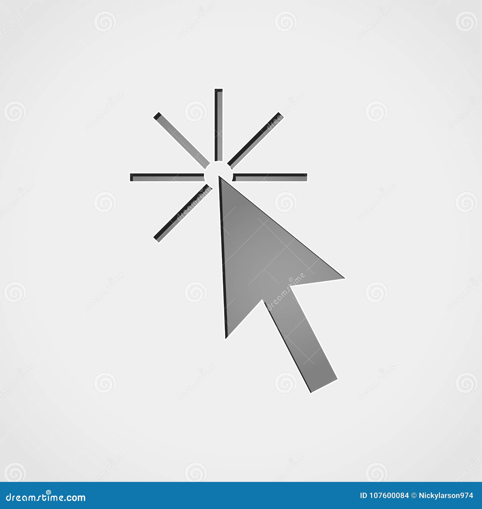 Cursor grey icon stock vector. Illustration of pointer - 107600084
